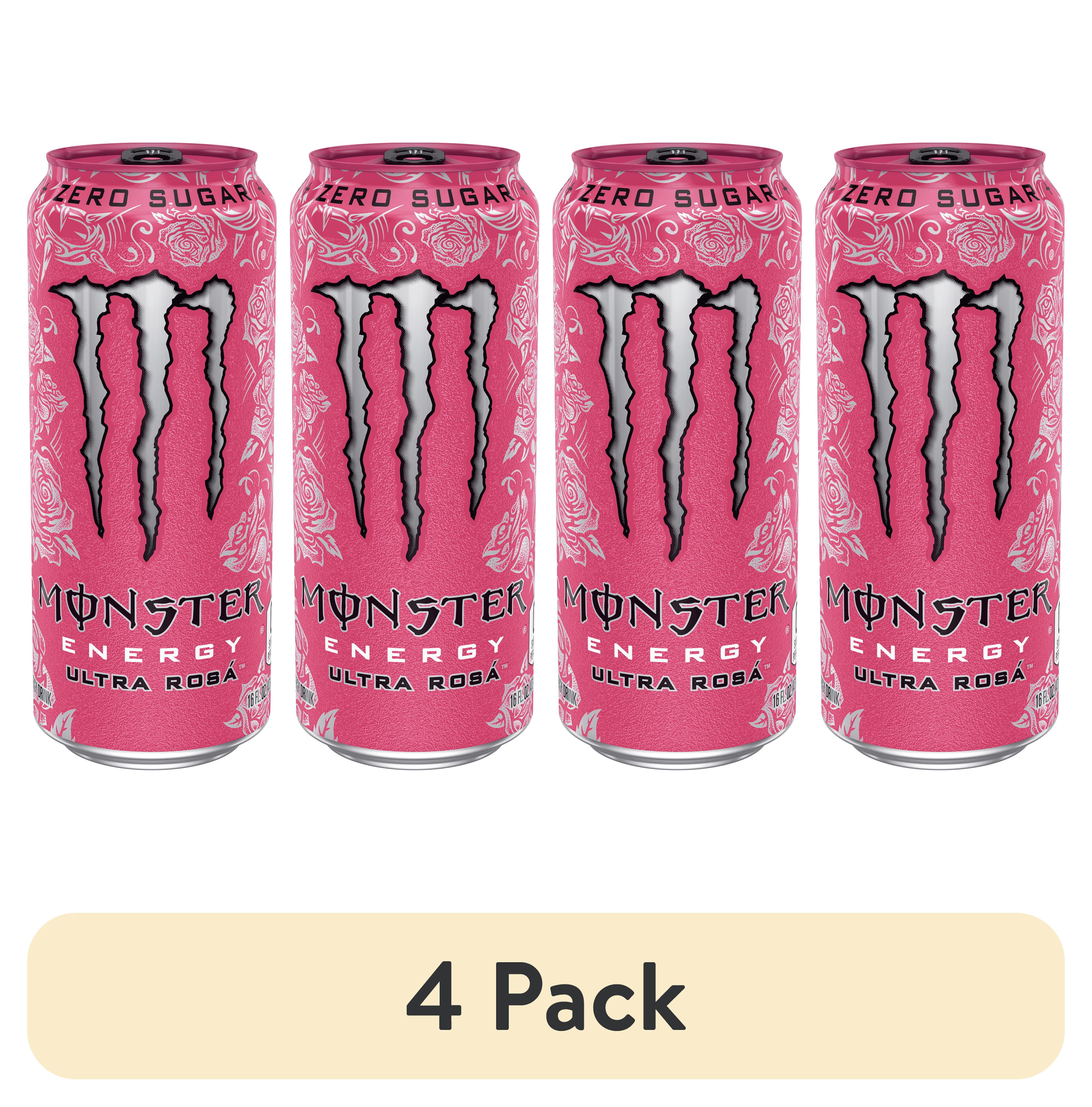(4 pack) Monster Energy Ultra Rosa, Sugar Free Energy Drink, 16 fl oz ...