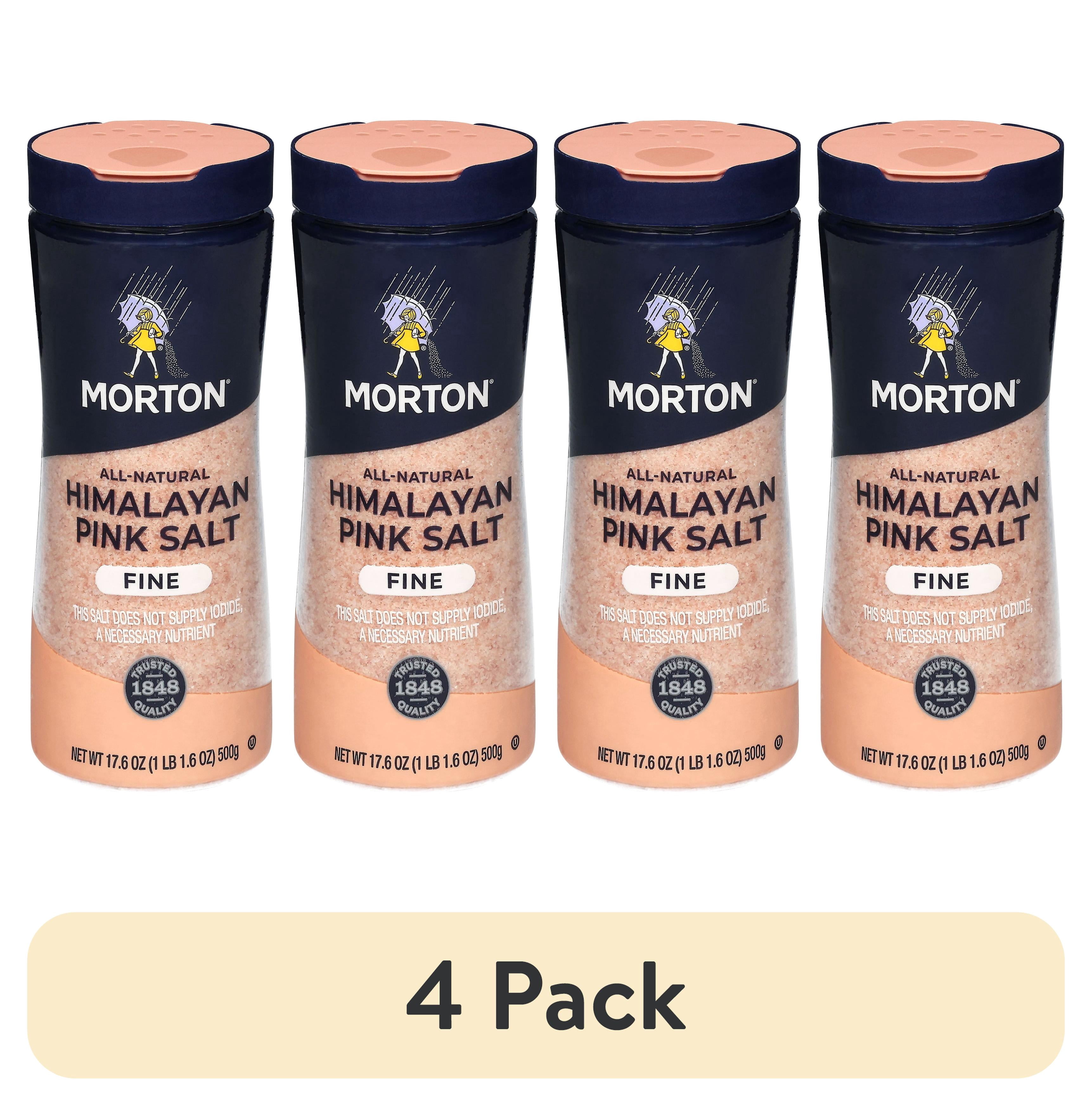 (4 pack) Morton All-Natural Fine Himalayan Pink Salt Shaker, 17.6 oz ...