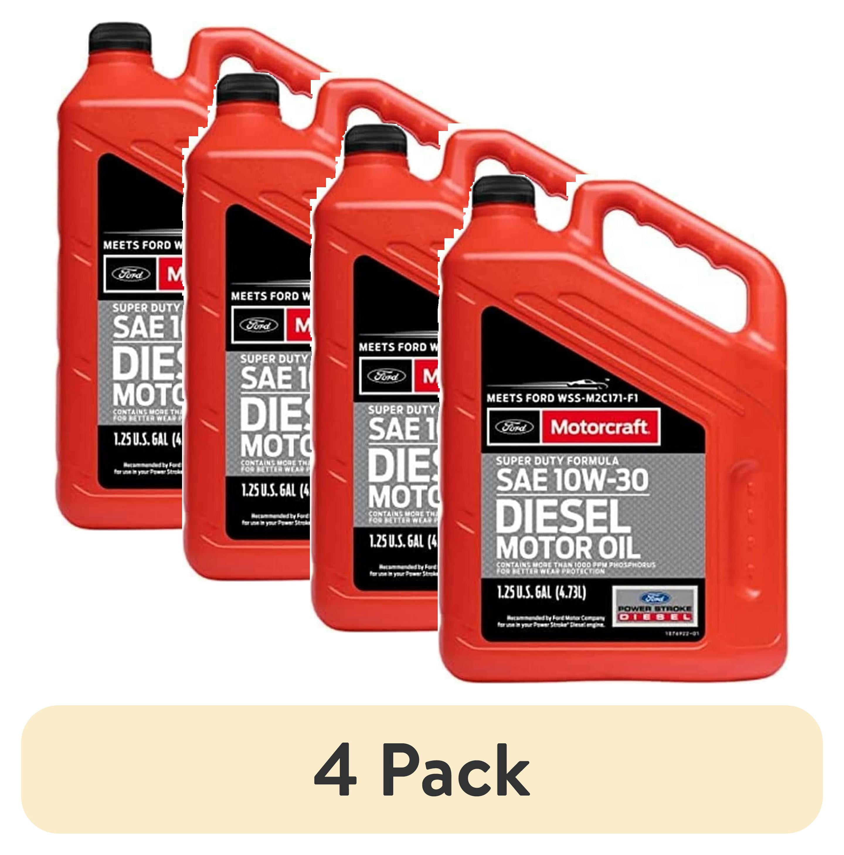 (4 pack) Motorcraft Super Duty Diesel Motor Oil, 10W-30 - A premium ...