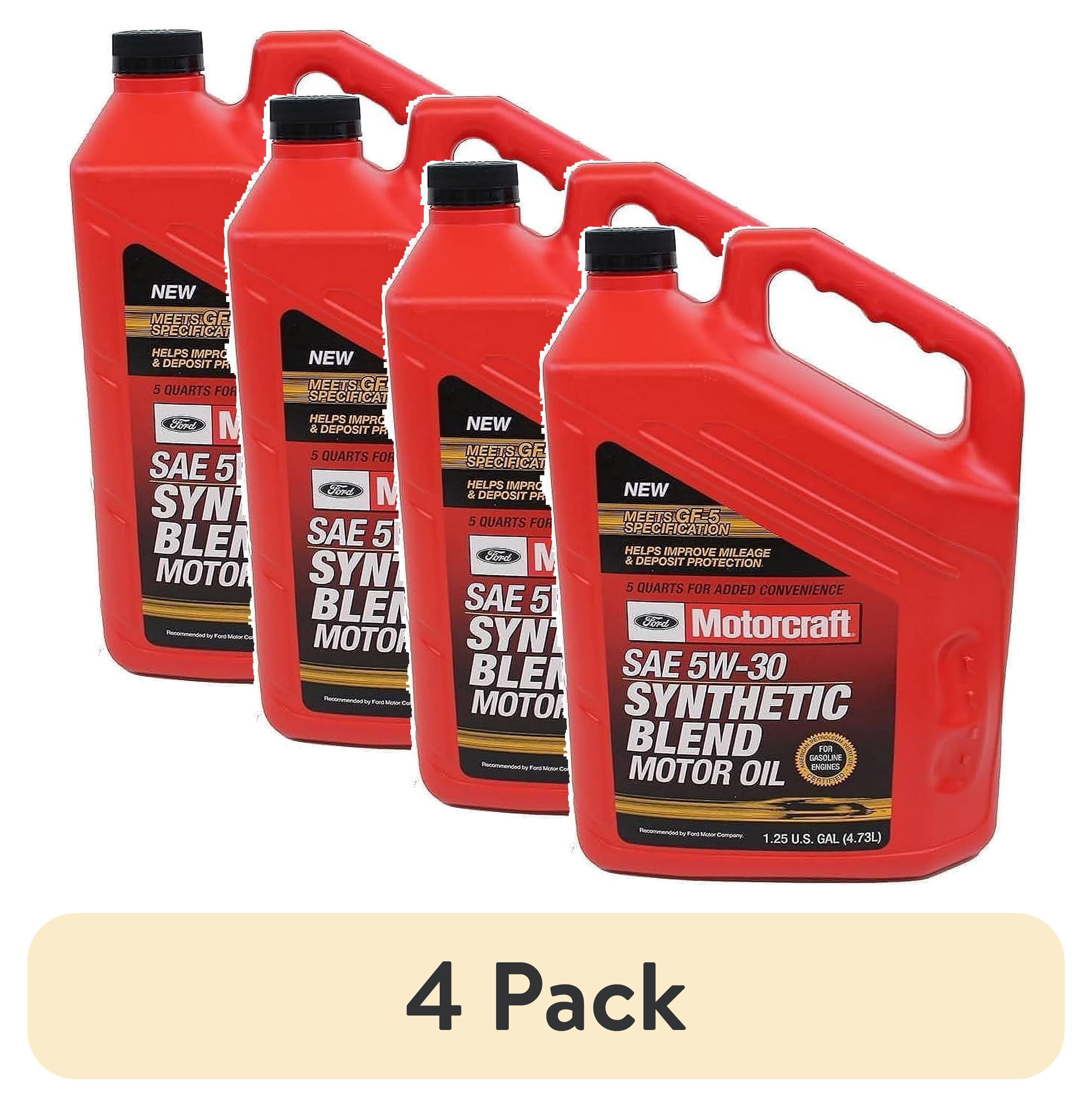 (4 pack) Motorcraft Synthetic Blend Motor Oil, 5W-30 - A premium ...