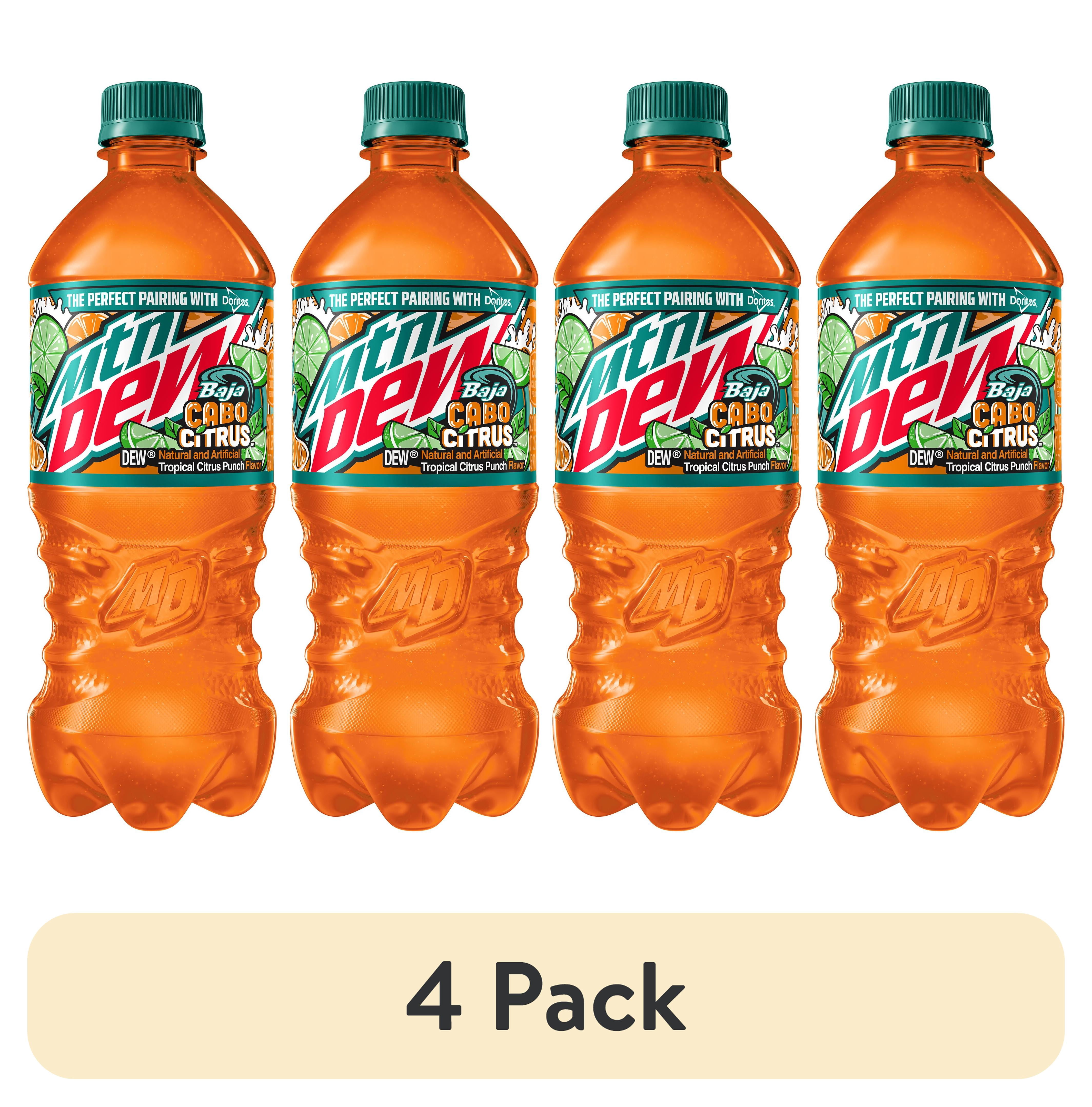 (4 pack) Mountain Dew Baja Blast Soda Cabo Citrus, 20 fl oz Bottle ...