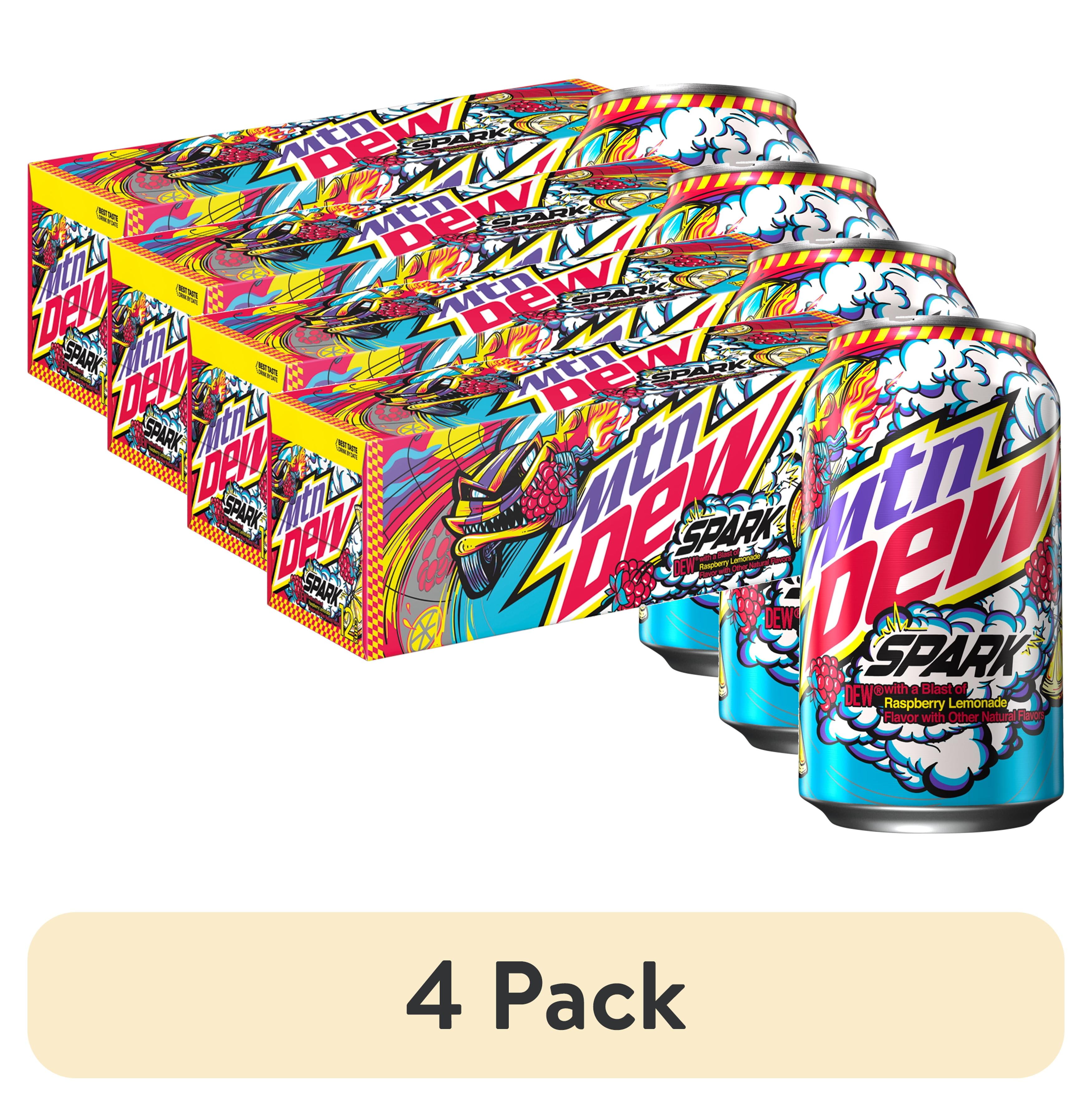 (4 pack) Mountain Dew Spark Raspberry Lemonade Soda Pop, 12 fl oz Cans ...