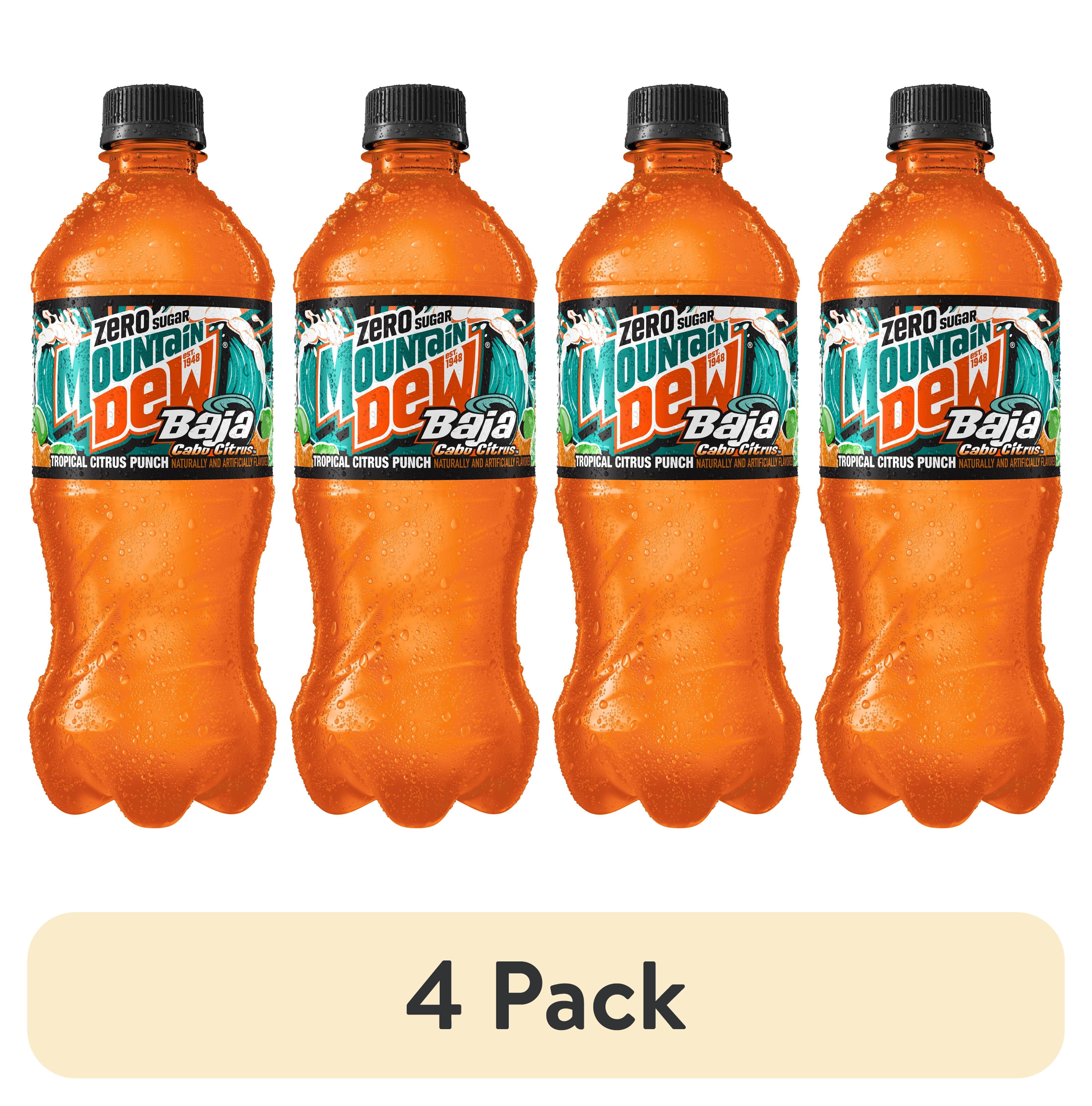 (4 pack) Mountain Dew Zero Sugar Baja Blast Citrus Soda, 20 fl oz ...