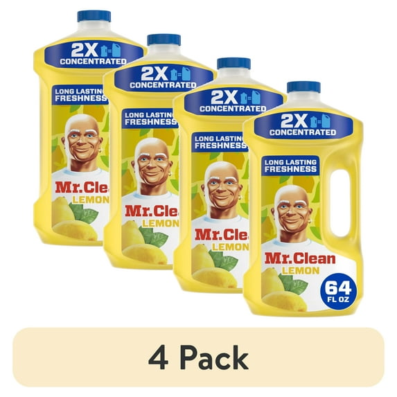 (4 pack) Mr. Clean 2X Concentrated Floor Cleaner, All Purpose Cleaner ...