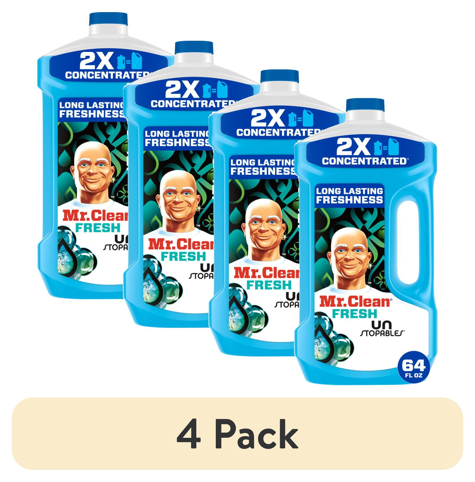 (4 pack) Mr. Clean 2X Concentrated Multi Surface, All Purpose Cleaner ...