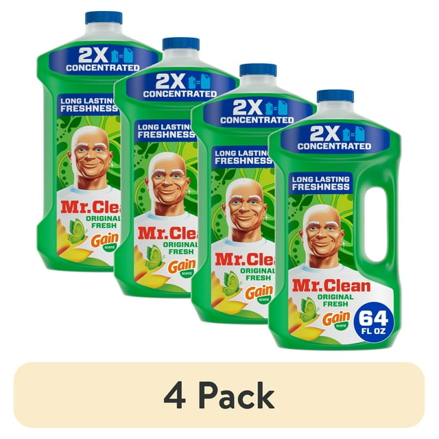 (4 pack) Mr. Clean 2X Concentrated Multi Surface Cleaner with Febreze ...