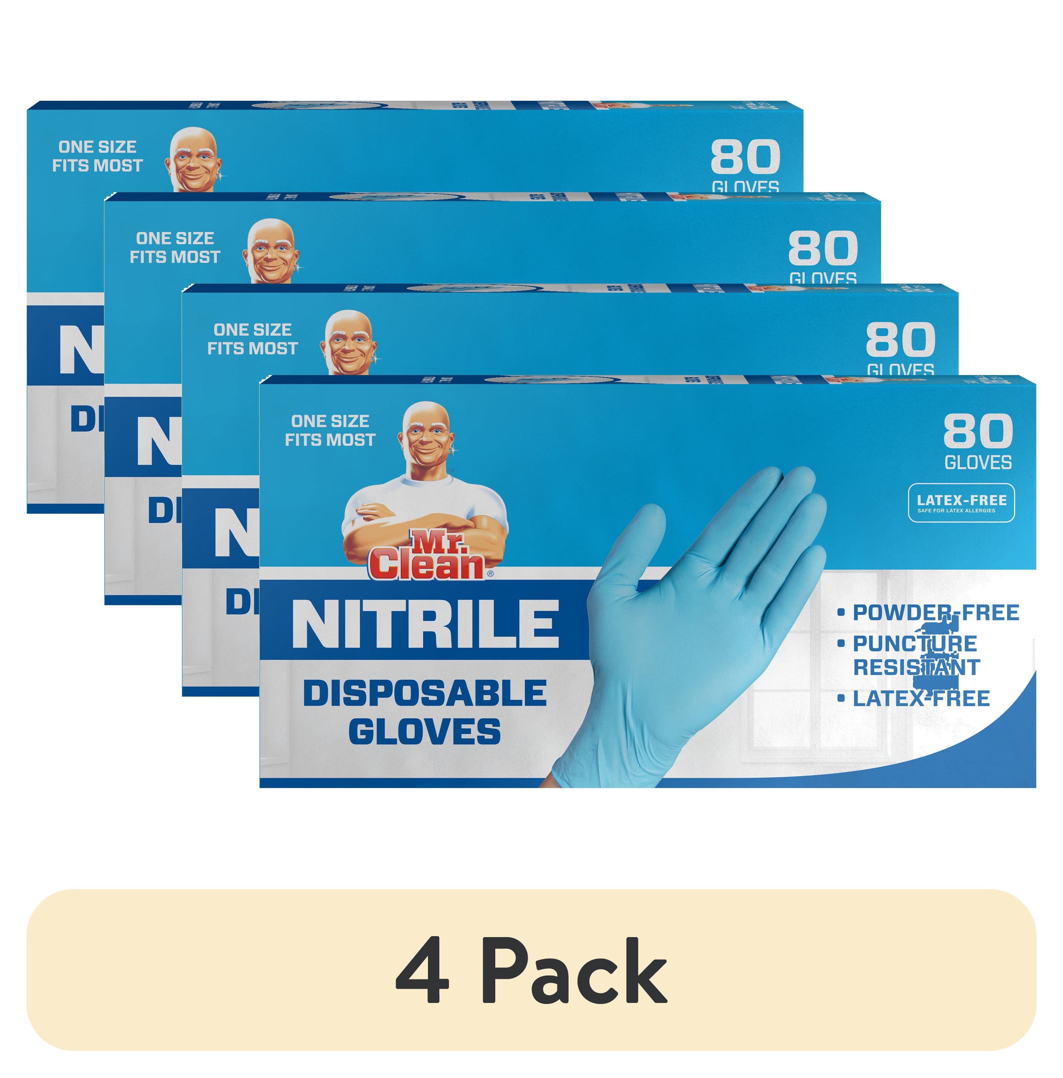 (4 pack) Mr. Clean Disposable Gloves, Nitrile, 80 Ct - Walmart.com
