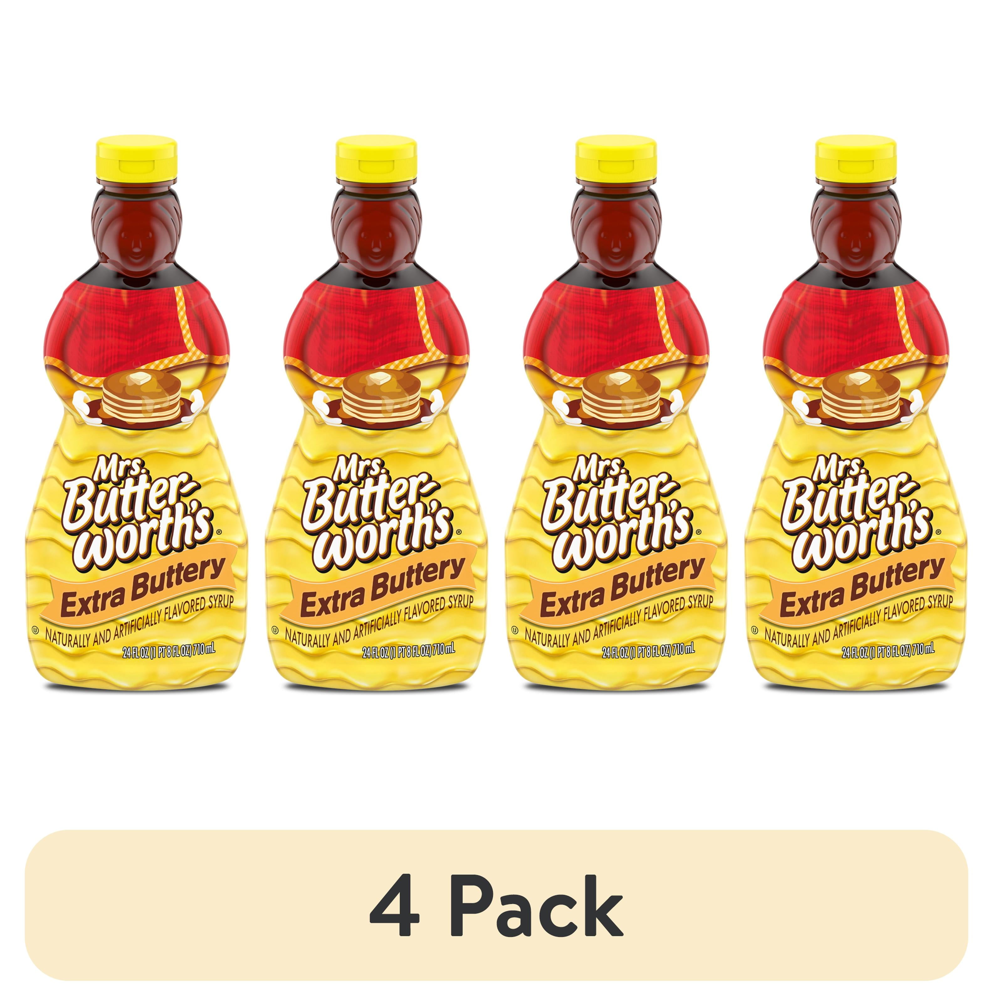 (4 pack) Mrs. Butterworth's Extra Buttery Pancake Syrup, 24 fl. oz ...