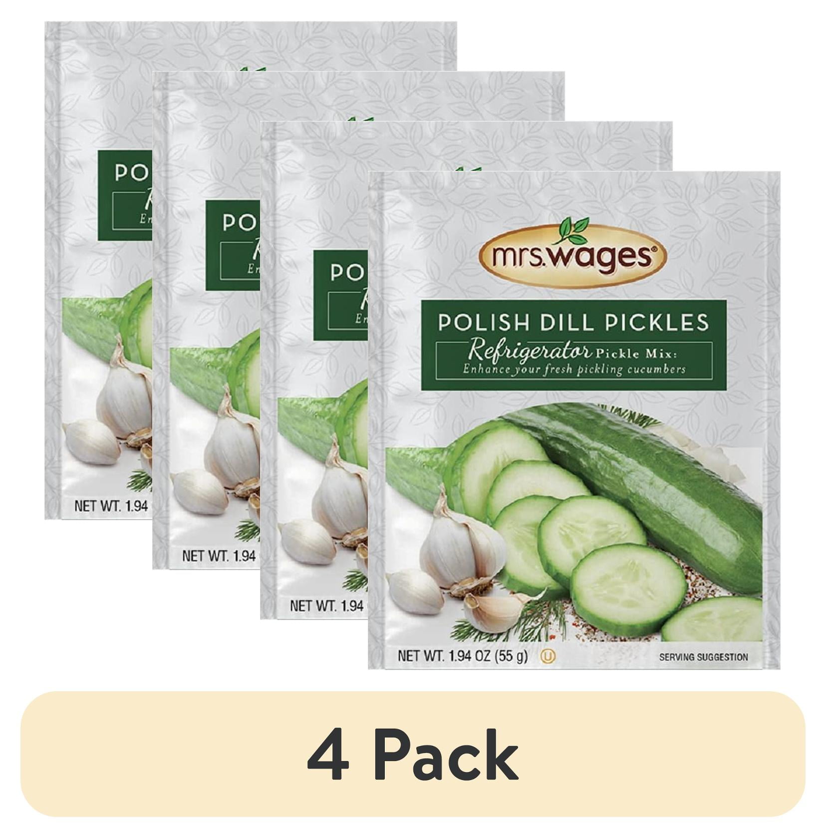 (4 pack) Mrs. Wages Polish Dill Pickles Refrigerator Mix, Quick and ...