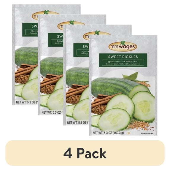 (4 pack) Mrs. Wages Traditional Sweet Pickle Mix, Easy Homemade, 5.3 oz ...