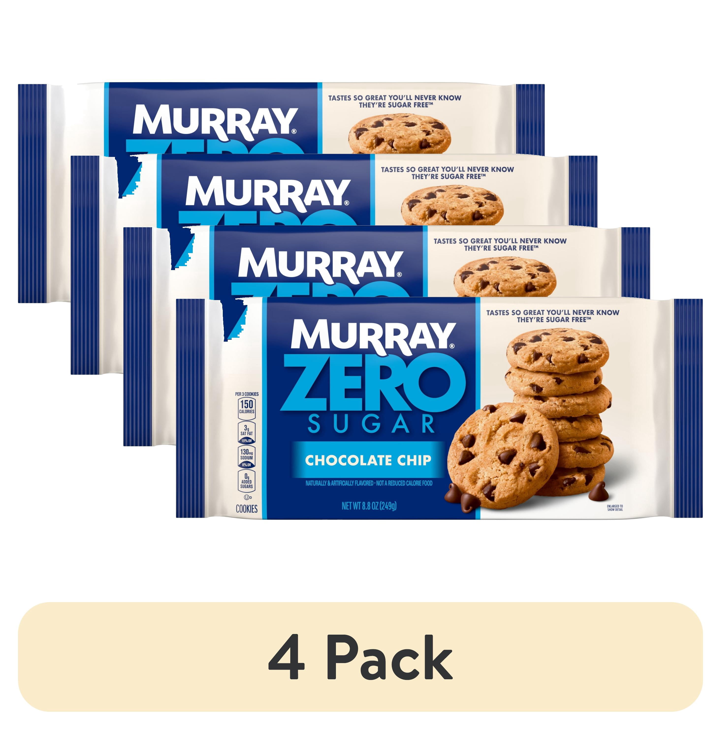 (4 pack) Murray Sugar Free Chocolate Chip Cookies, Share Pack 8.8 oz ...