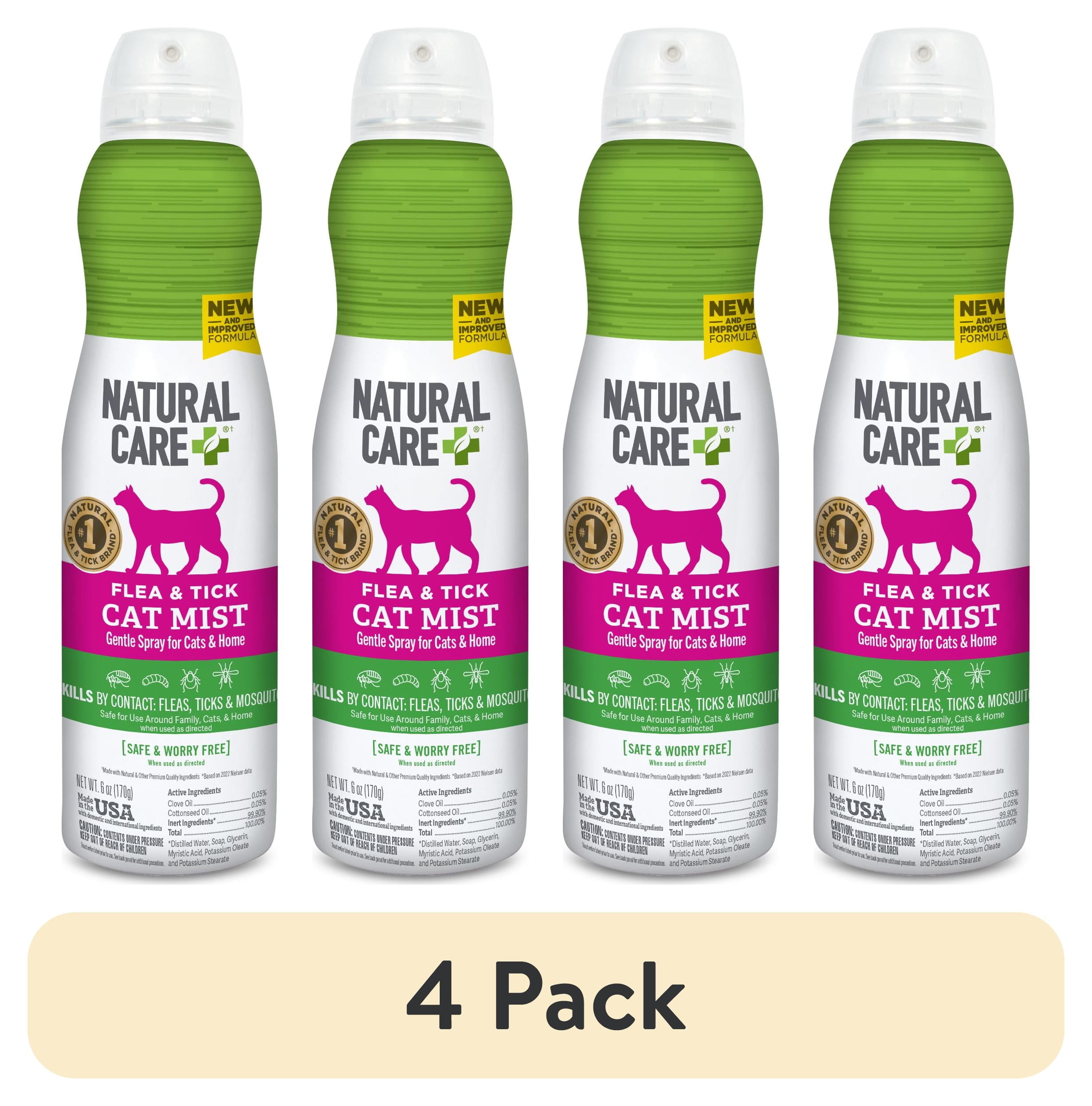 (4 pack) Natural Care Flea & Tick Spray for Cats - 6oz. - Walmart.com