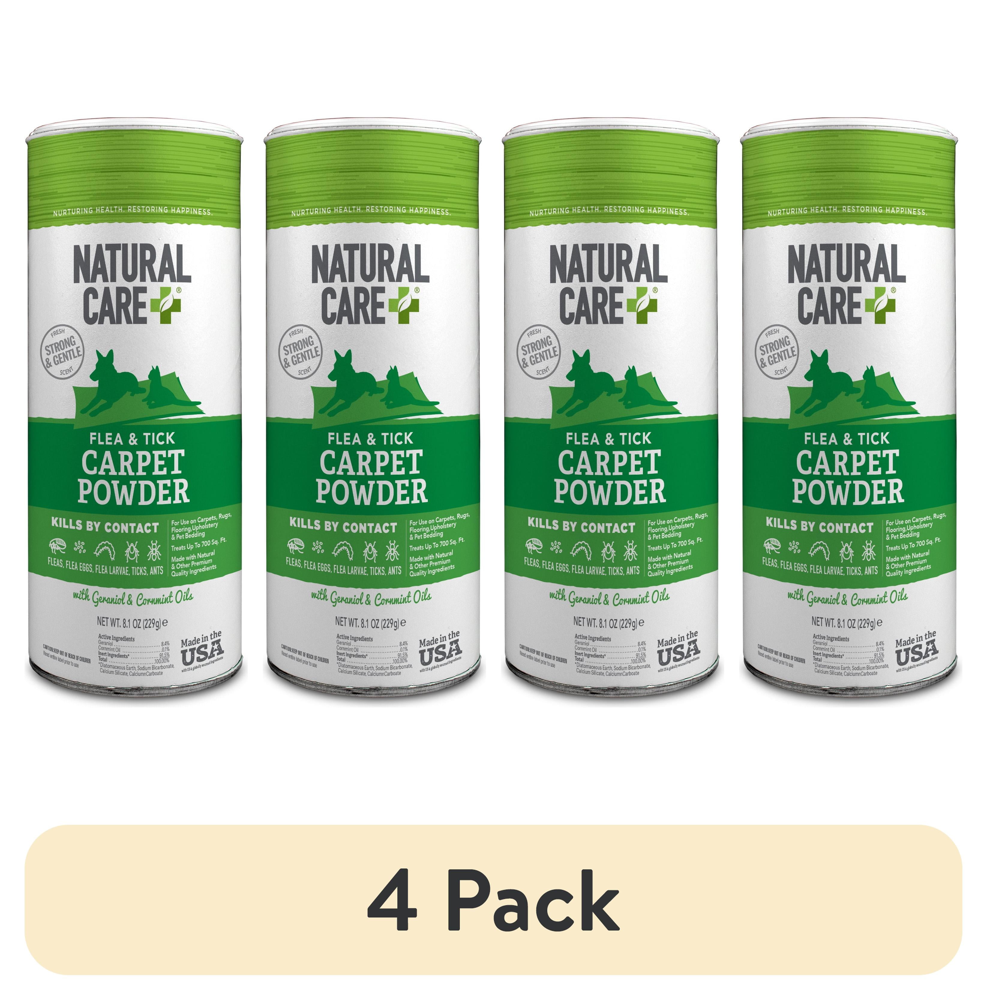 (4 pack) Natural Care Flea and Tick Carpet Powder - 8.1 Ounce Canister ...