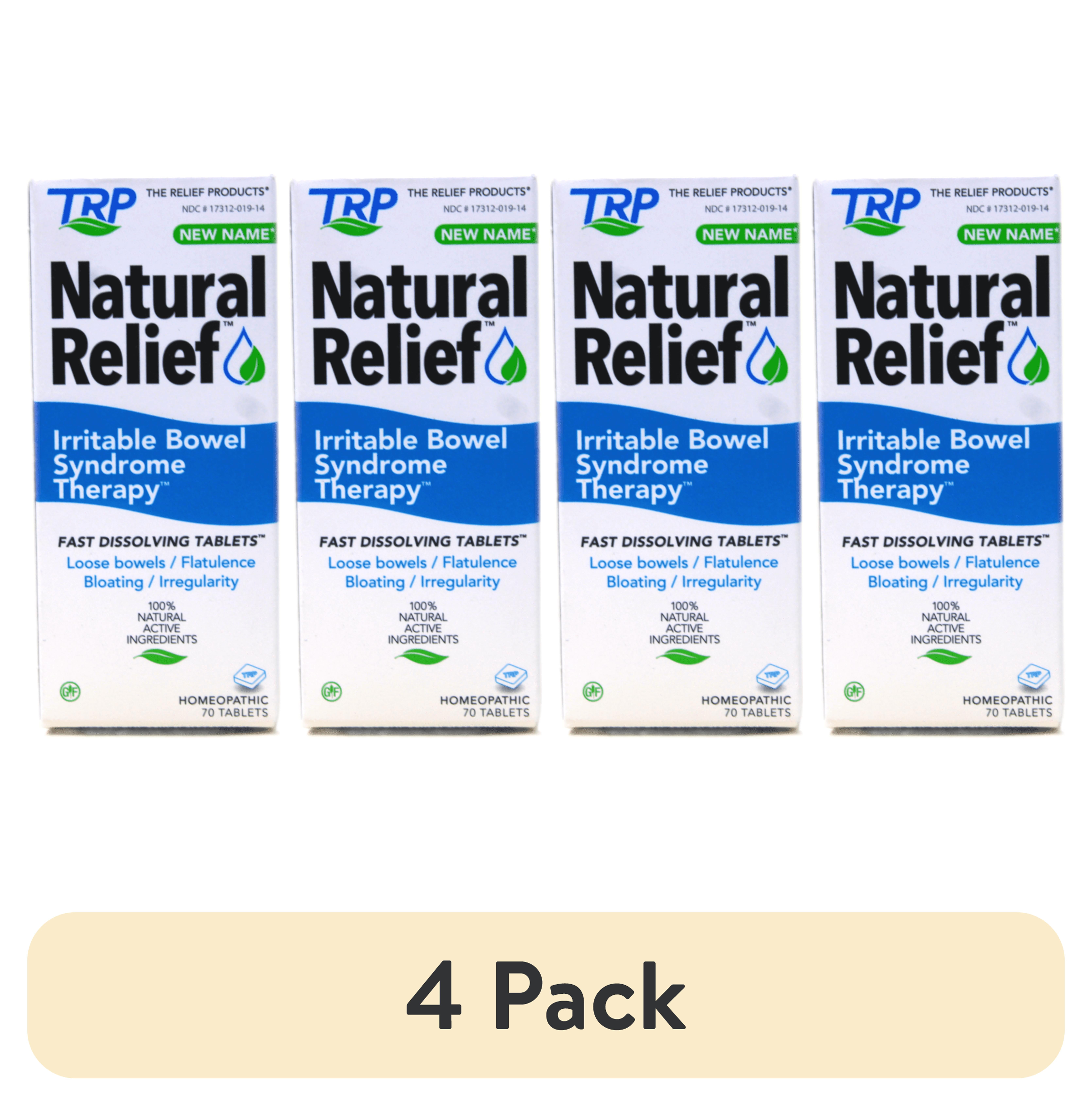 (4 pack) TRP Natural Relief, Irritable Bowel Syndrome, Tablets, 70 ...