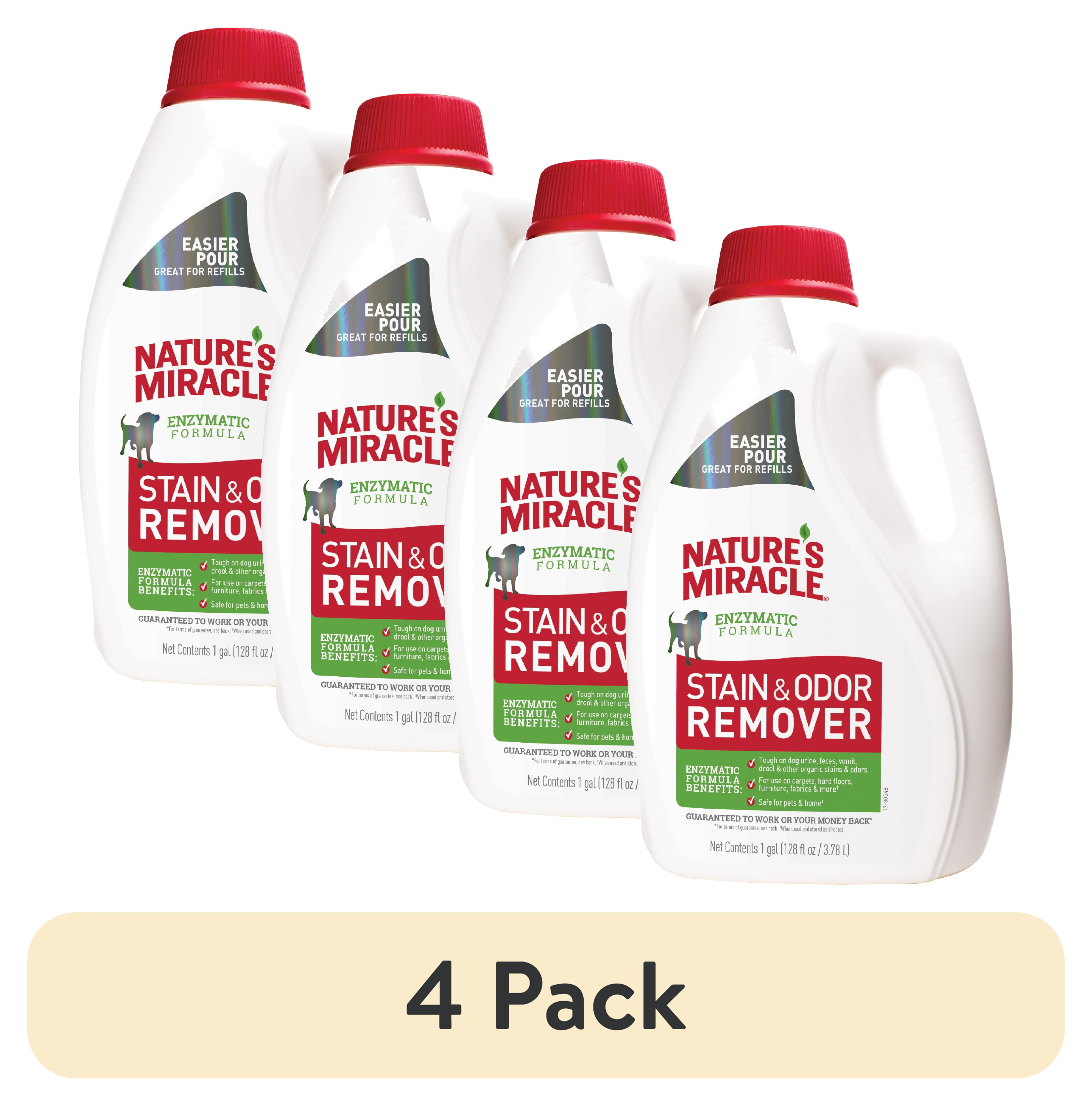 (4 pack) Nature's Miracle Dog Stain and Odor Remover, 1 gal - Walmart.com