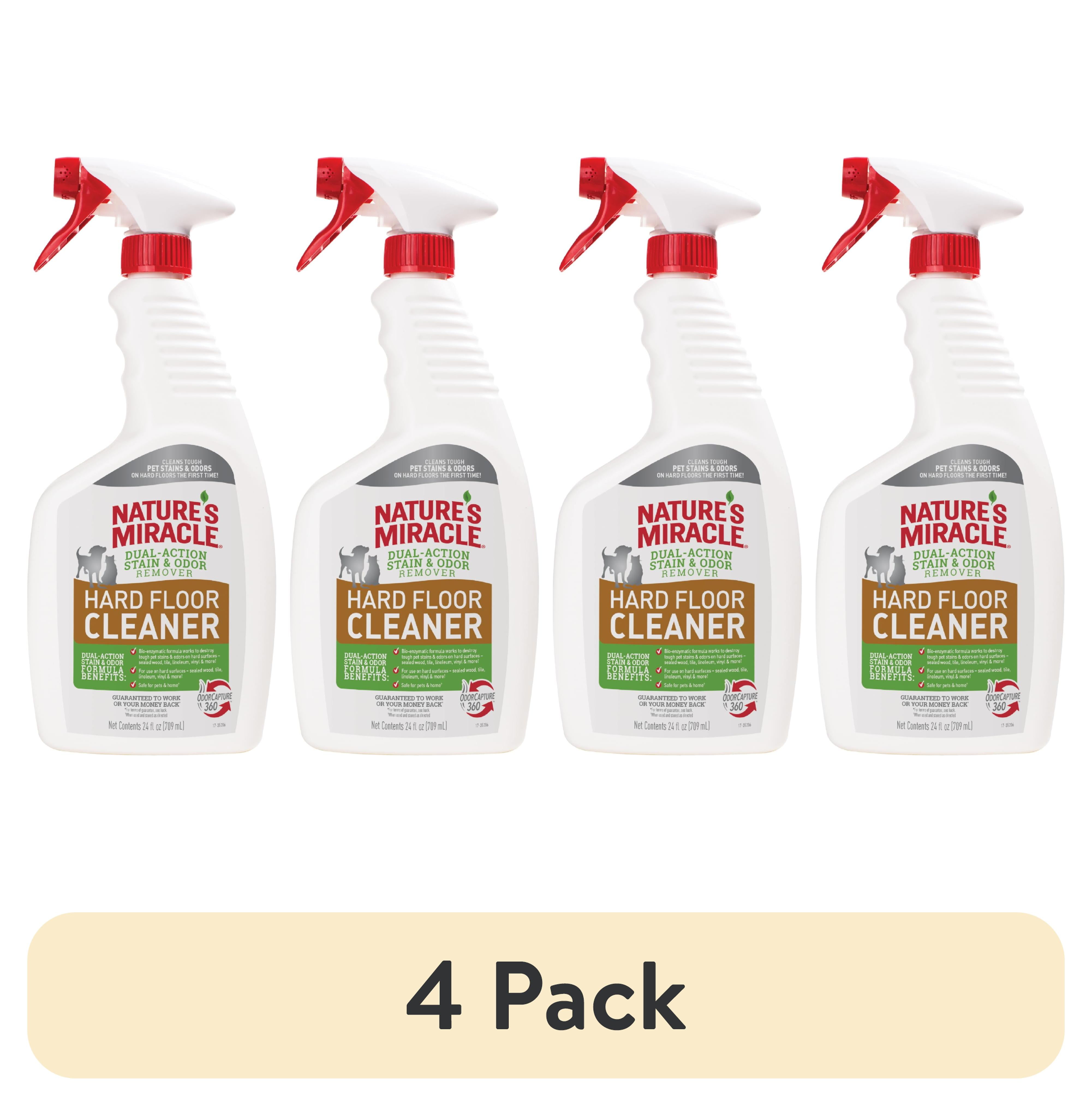 (4 pack) Nature's Miracle Hard Floor Cleaner, Dual-Action Dog & Cat ...