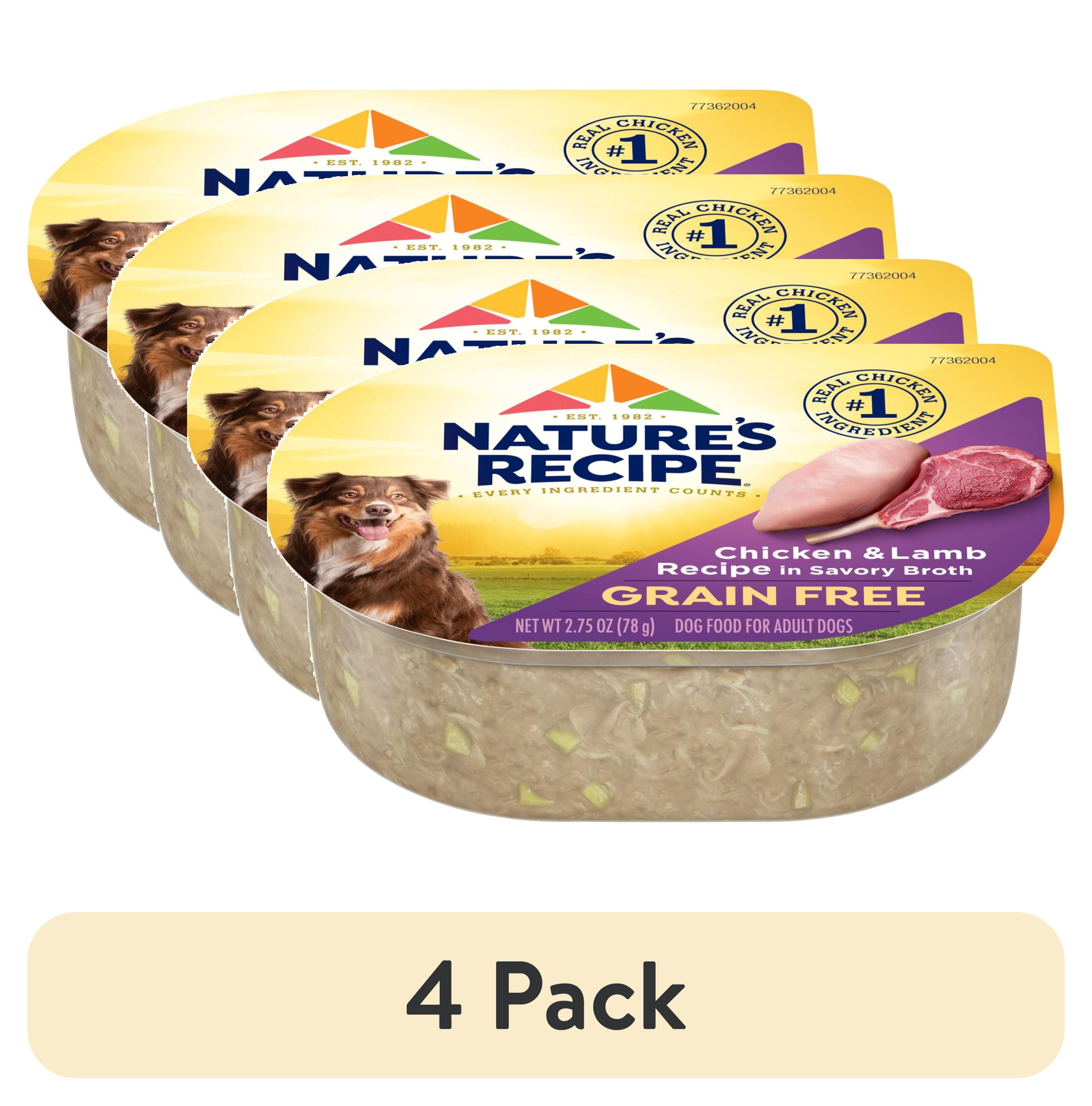 (4 pack) Nature's Recipe Grain Free Chicken & Lamb in Savory Broth Wet ...