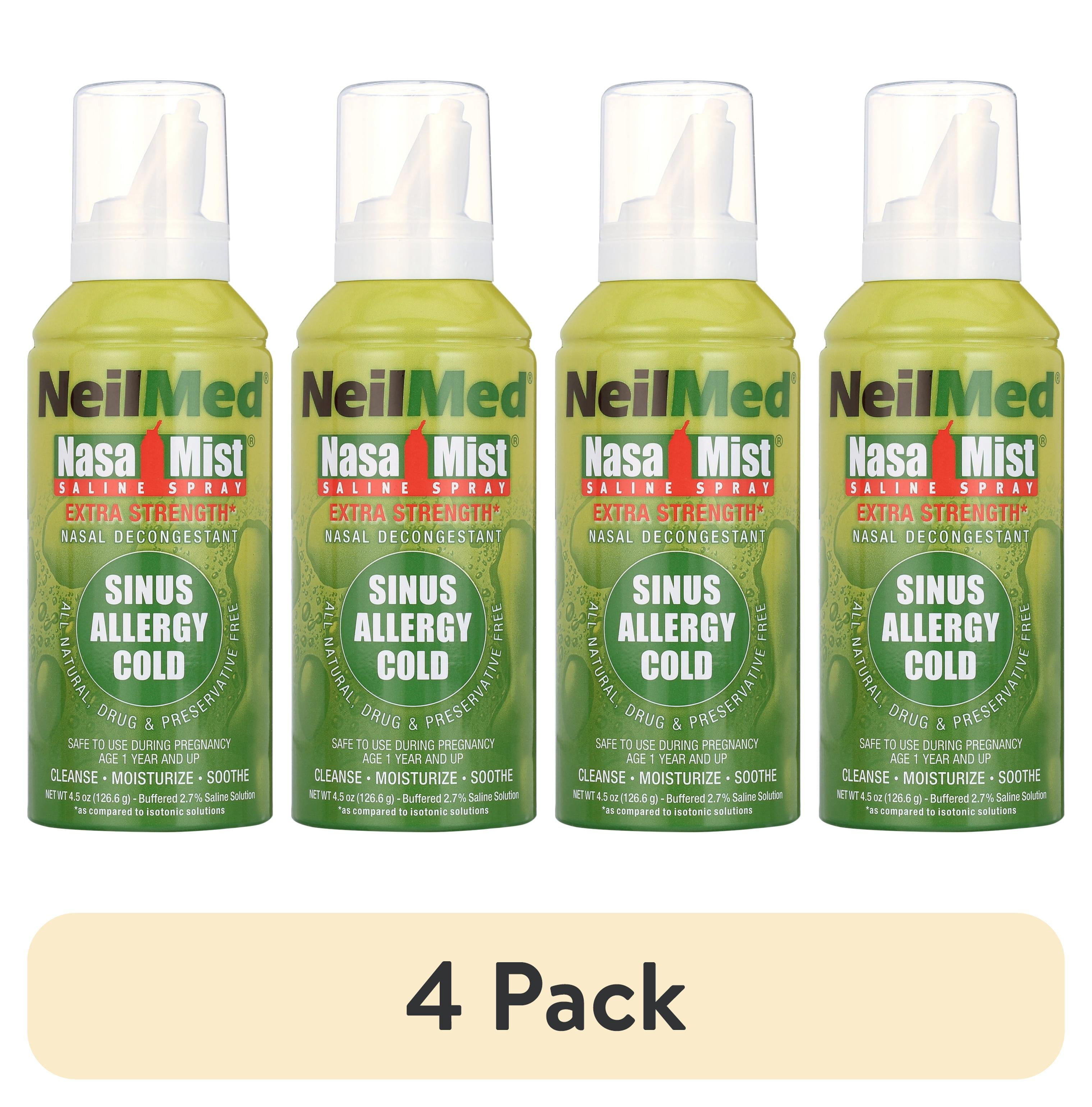 (4 pack) Neilmed NasaMist Hypertonic Saline Nasal Spray, Extra Strength ...