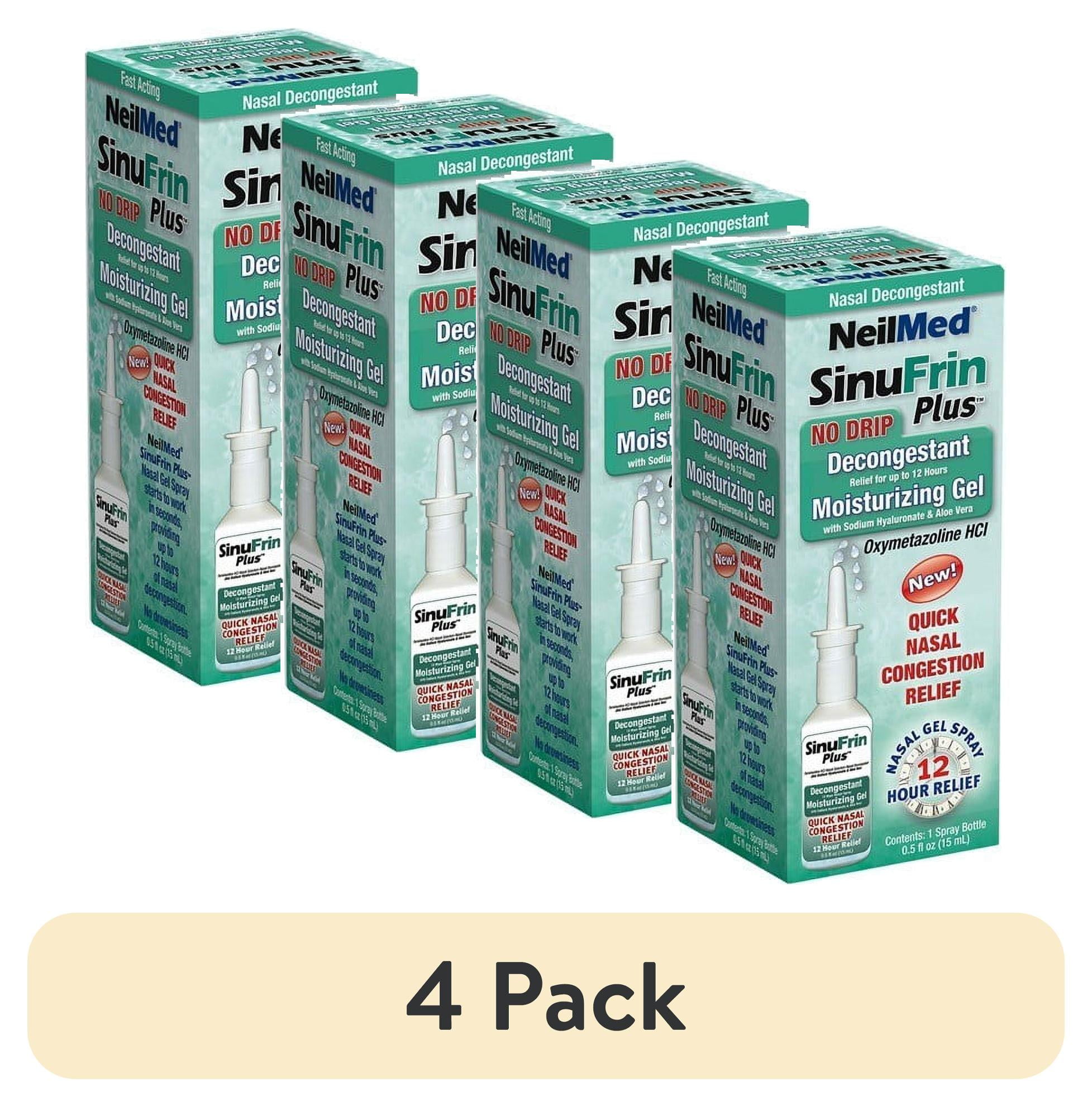 (4 pack) NeilMed SinuFrin Plus Decongestant 12 Hour Nasal Congestion ...