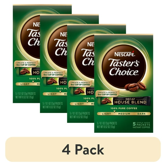 (4 pack) Nescafé Decaf Taster's Choice, Light Medium Roast Instant ...
