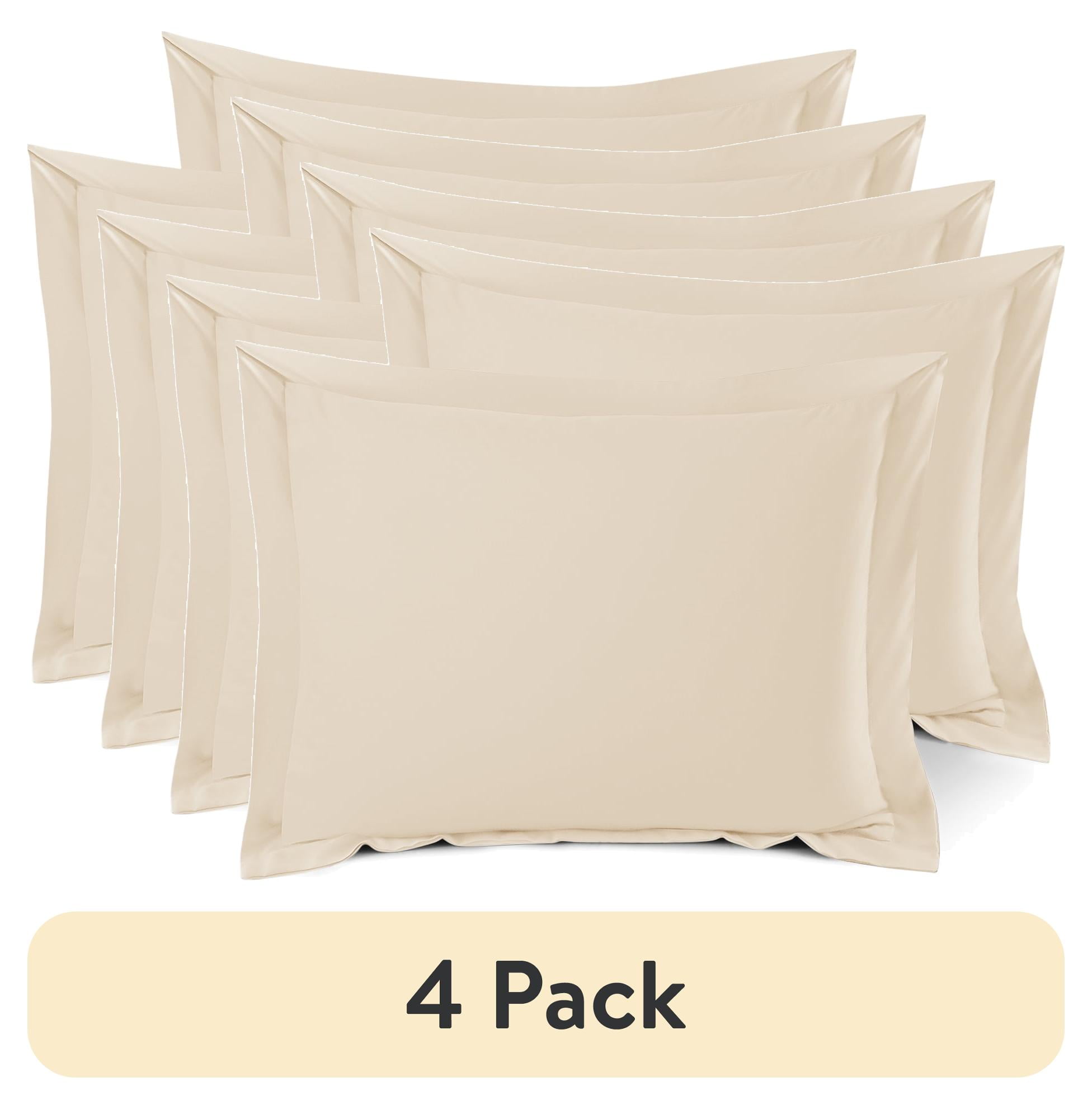 (4 pack) Nestl Pillow Sham Set of 2, Premium 1800 Series Double Brushed ...