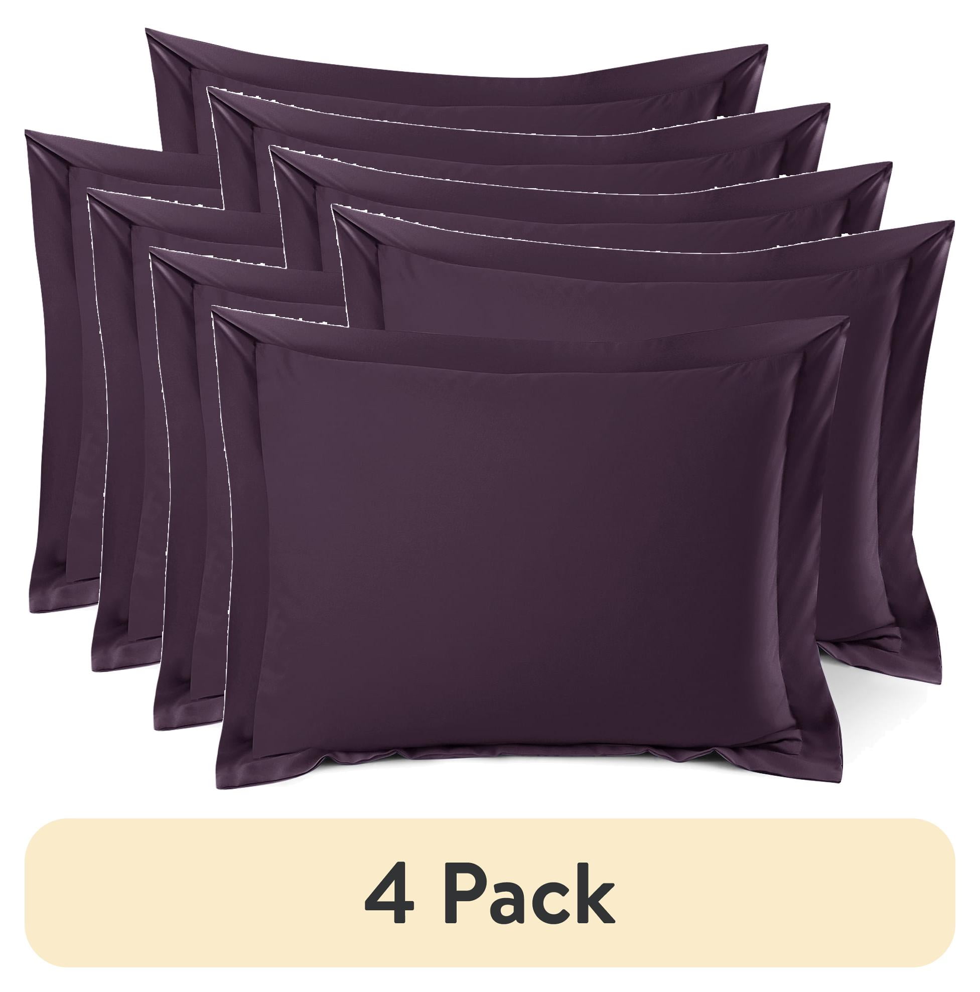 (4 pack) Nestl Pillow Sham Set of 2, Premium 1800 Series Double Brushed ...