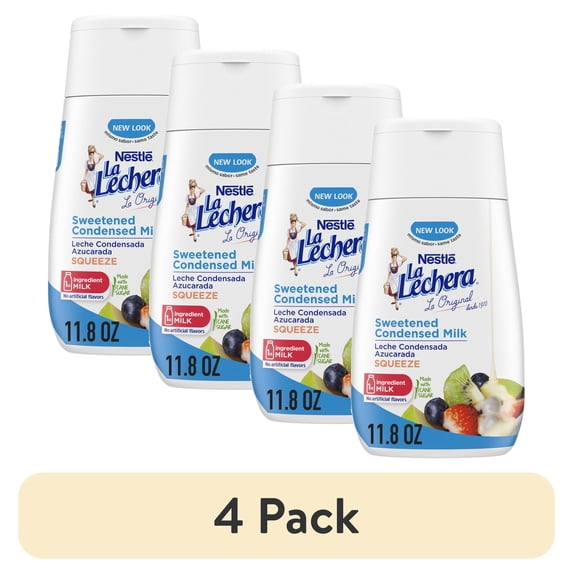 (4 pack) Nestle La Lechera Sweetened Condensed Milk, 11.8 oz Squeeze ...