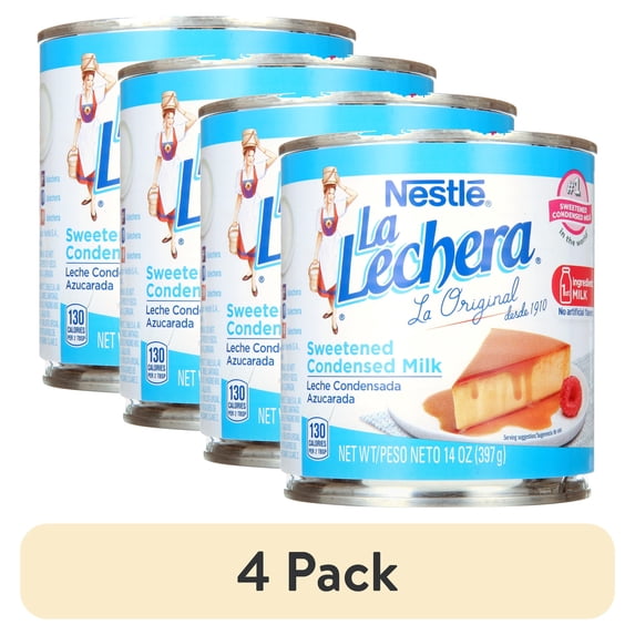 (4 pack) Nestle La Lechera Sweetened Condensed Milk, 14 oz Can ...