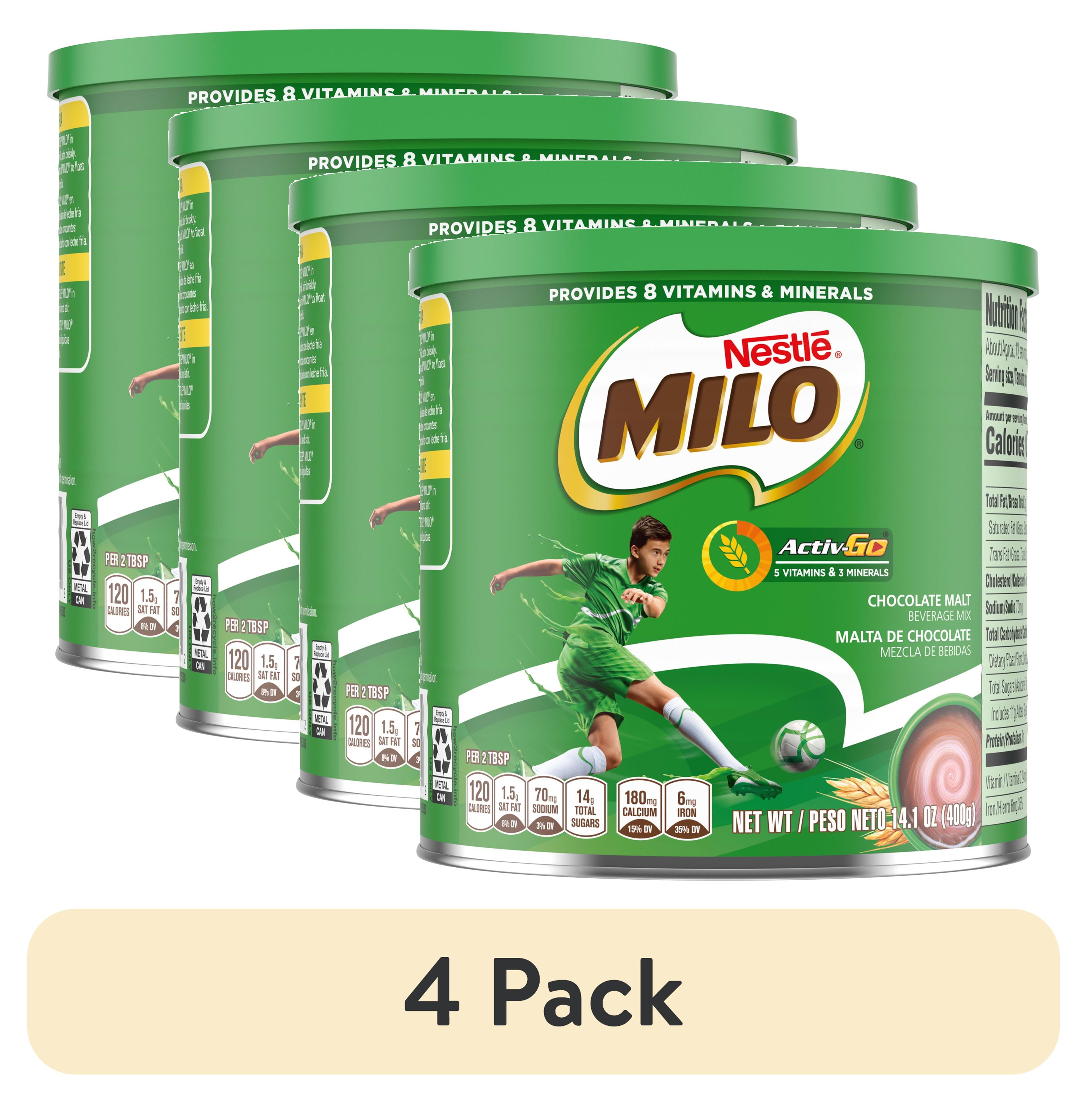 (4 pack) Nestle Milo Active Go Chocolate Malt Powder Drink Mix, 14.1 oz ...
