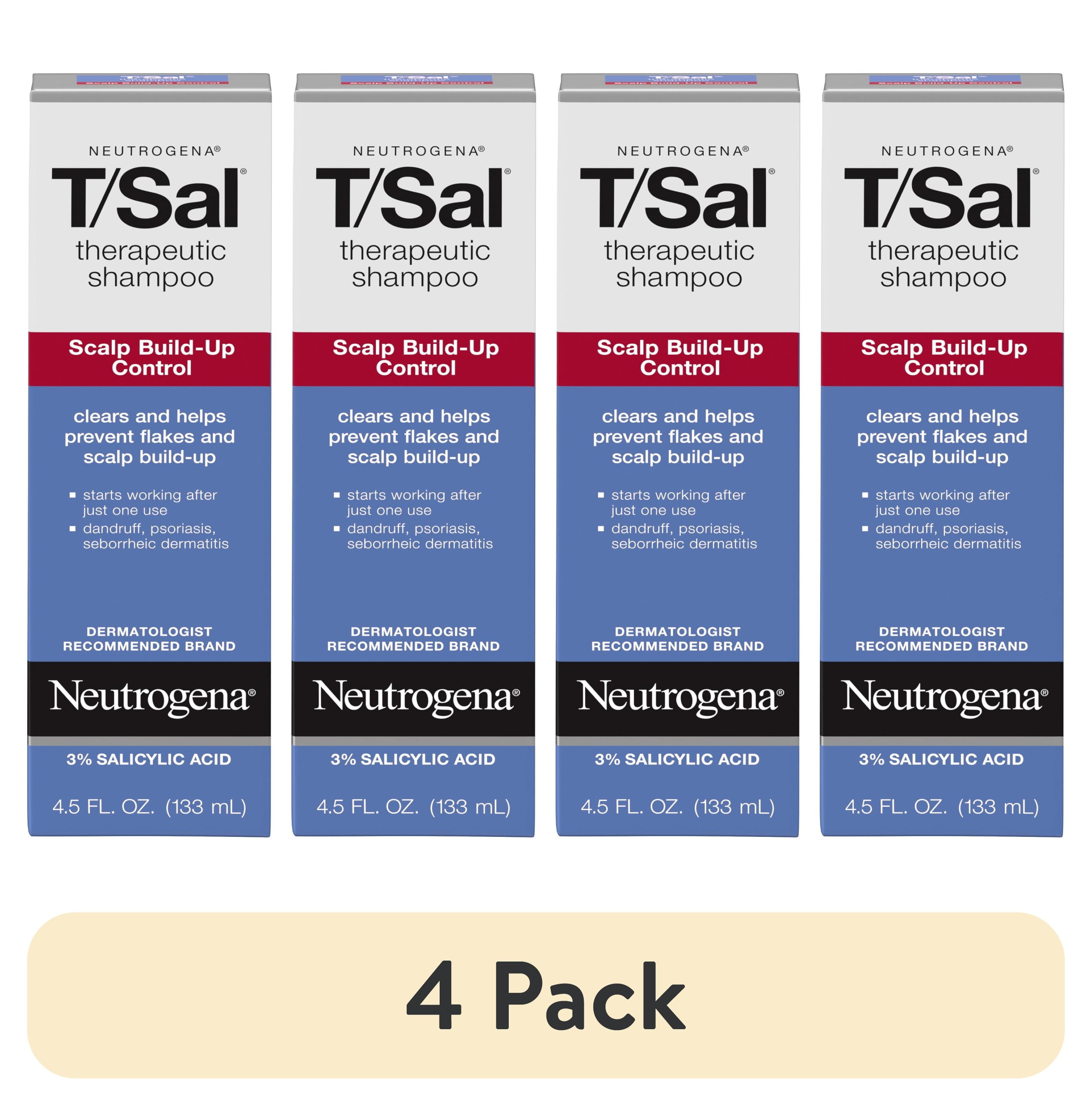(4 pack) Neutrogena T/Sal Therapeutic Shampoo, 3% Salicylic Acid, 4.5 ...