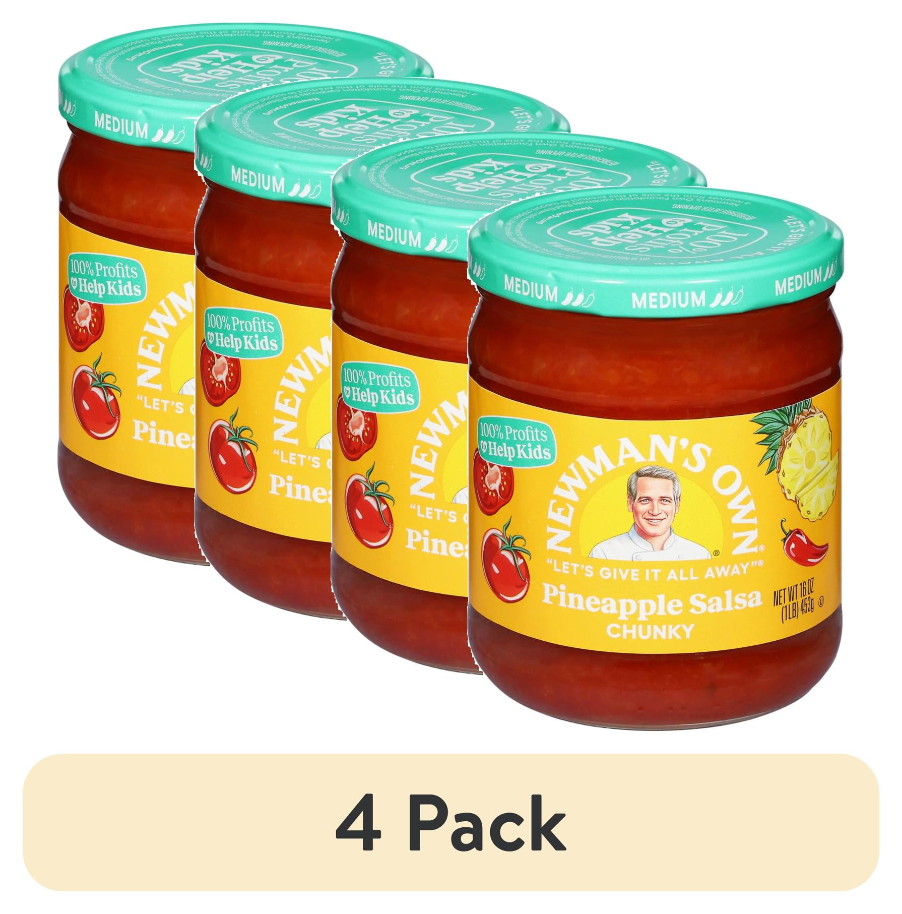 (4 pack) Newman's Own Chunky Medium Pineapple Salsa 16 oz - Walmart.com