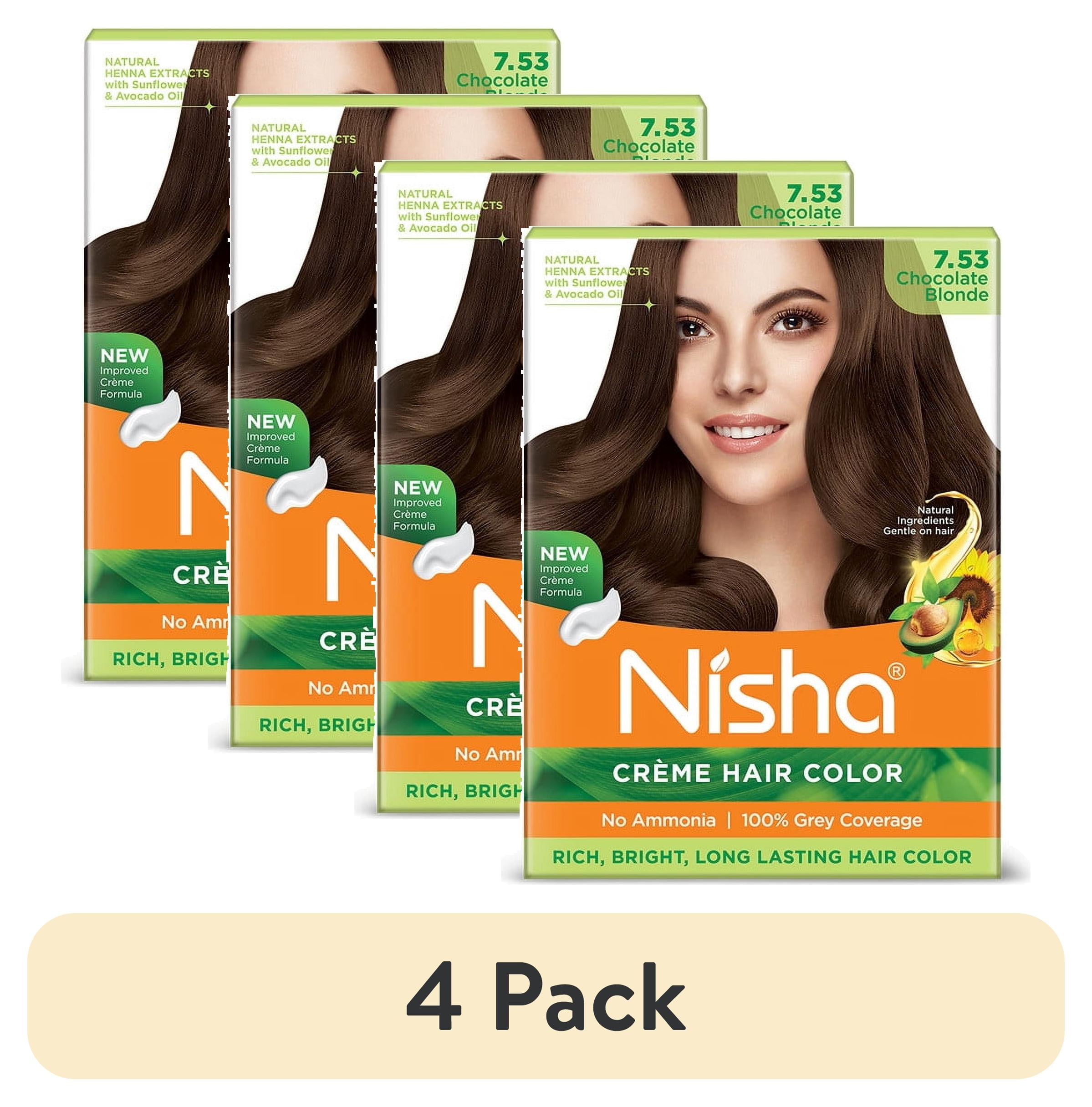 (4 pack) Nisha Creme Hair Color, Permanent Blonde Hair Dye Color, 100% ...