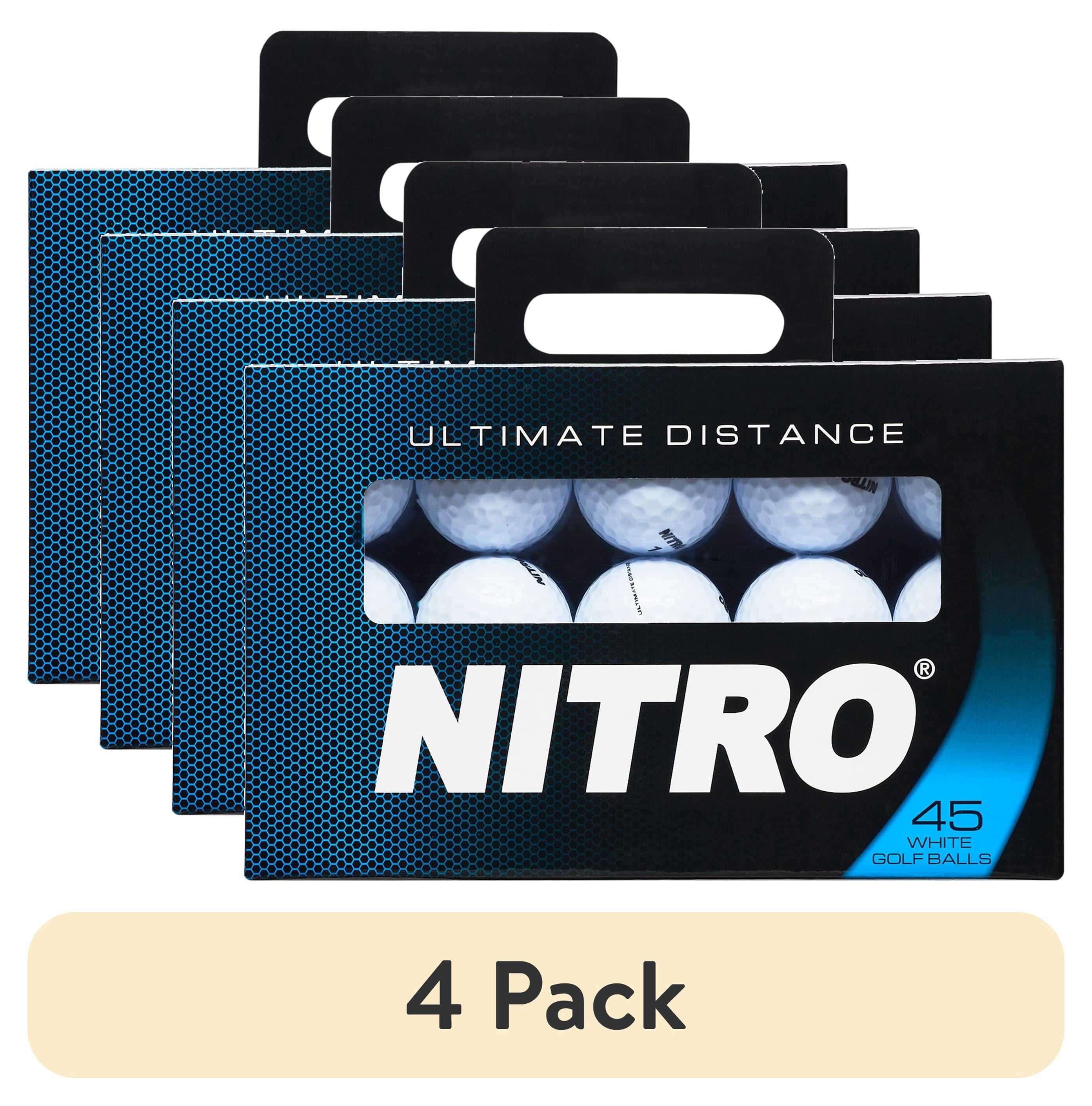 (4 pack) Nitro Golf Ultimate Distance Golf Balls – 45-Pack White 2 ...