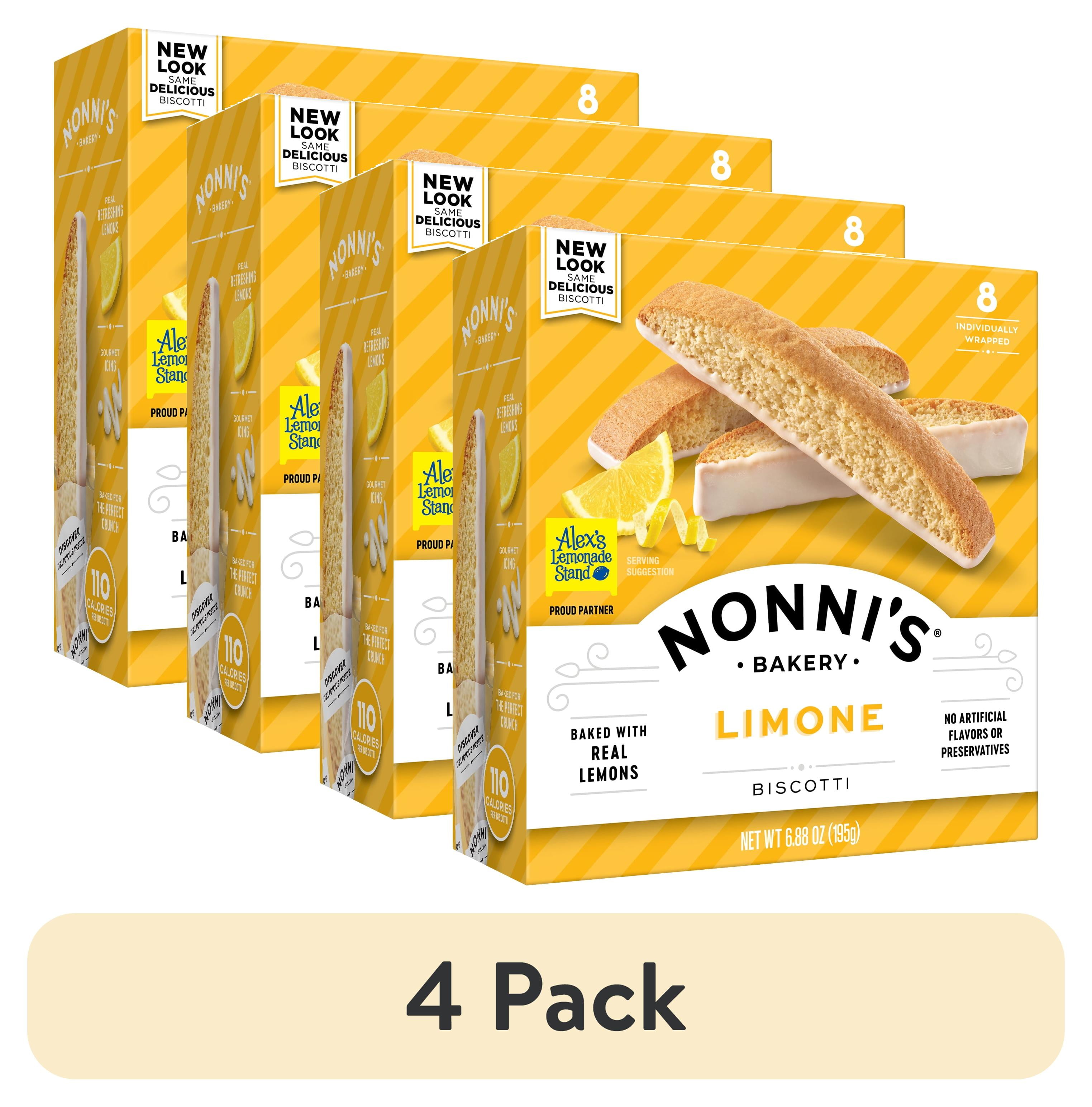 (4 pack) Nonni's Bakery, Limone Biscotti, Individually Wrapped, 6.88 oz ...