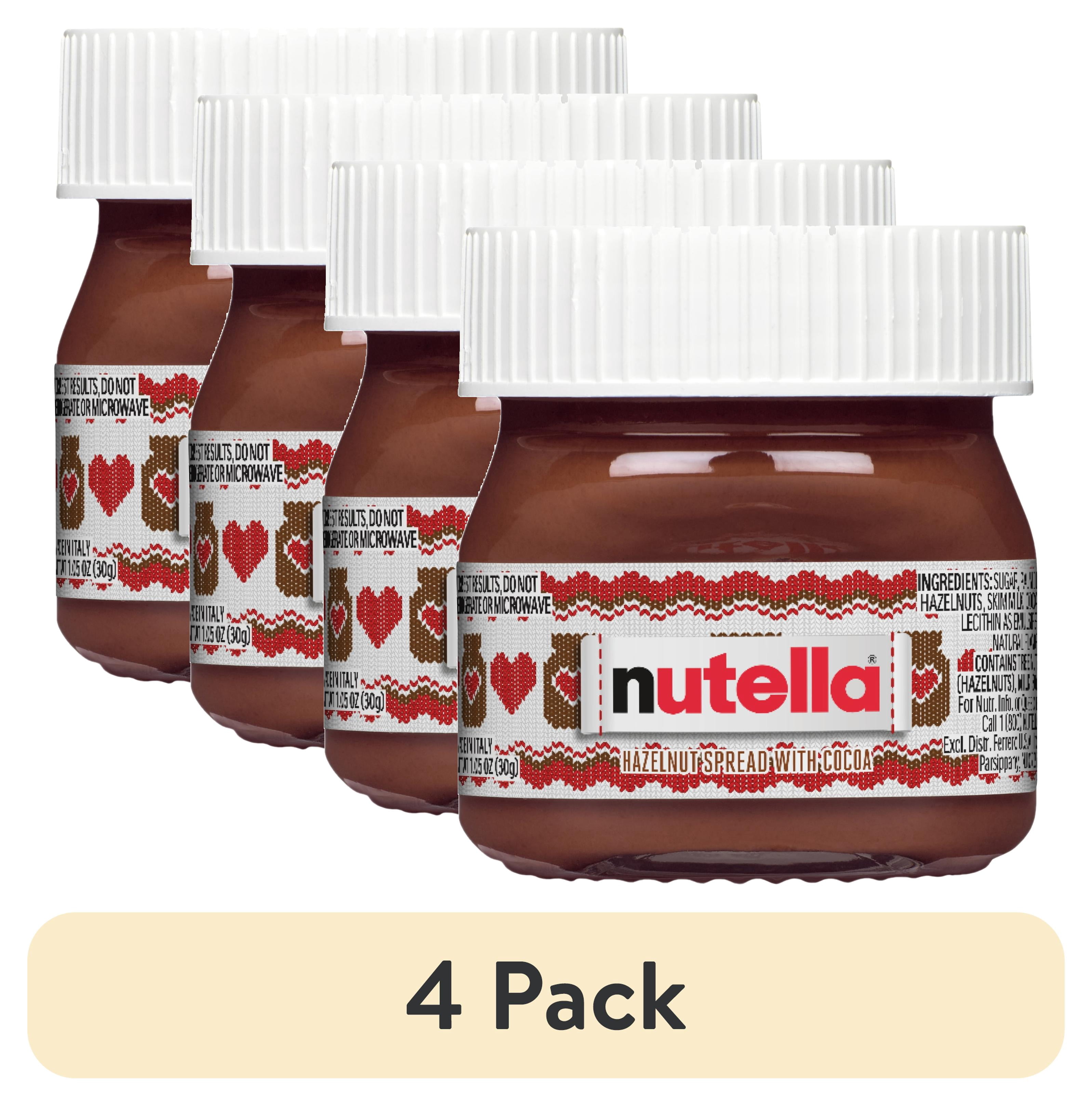 (4 pack) Nutella Hazelnut Spread with Cocoa, 1 oz Mini Glass Holiday ...