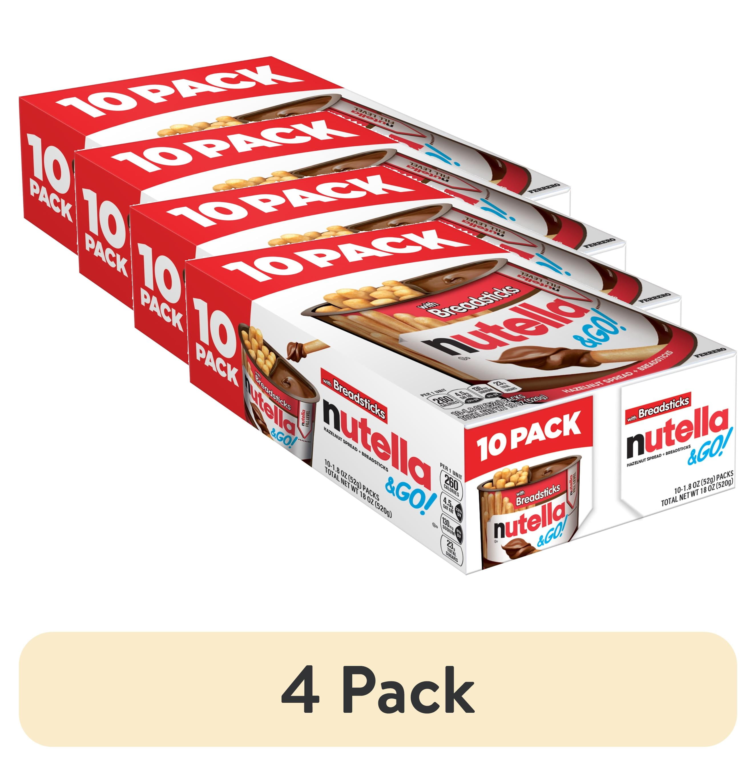 (4 pack) Nutella & Go! Hazelnut Spread with Breadsticks, On-the-Go ...