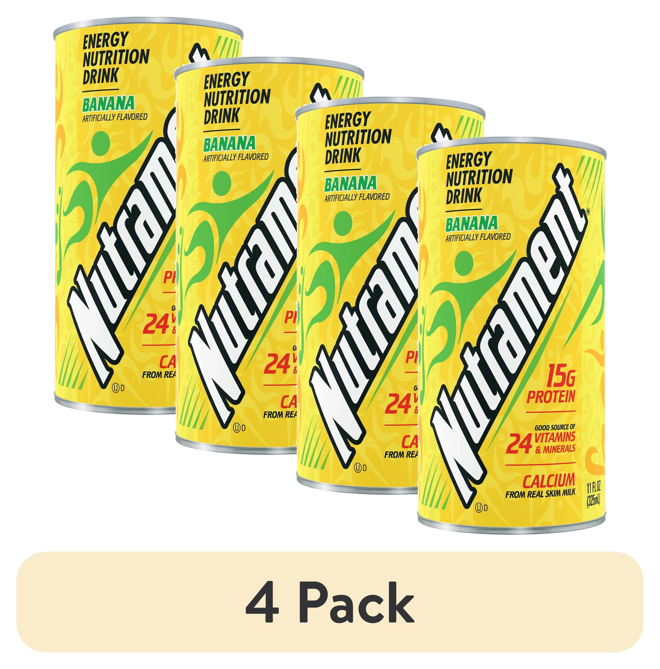 (4 pack) Nutrament Banana Nutrition Drink, Energy Drink with Vitamins ...