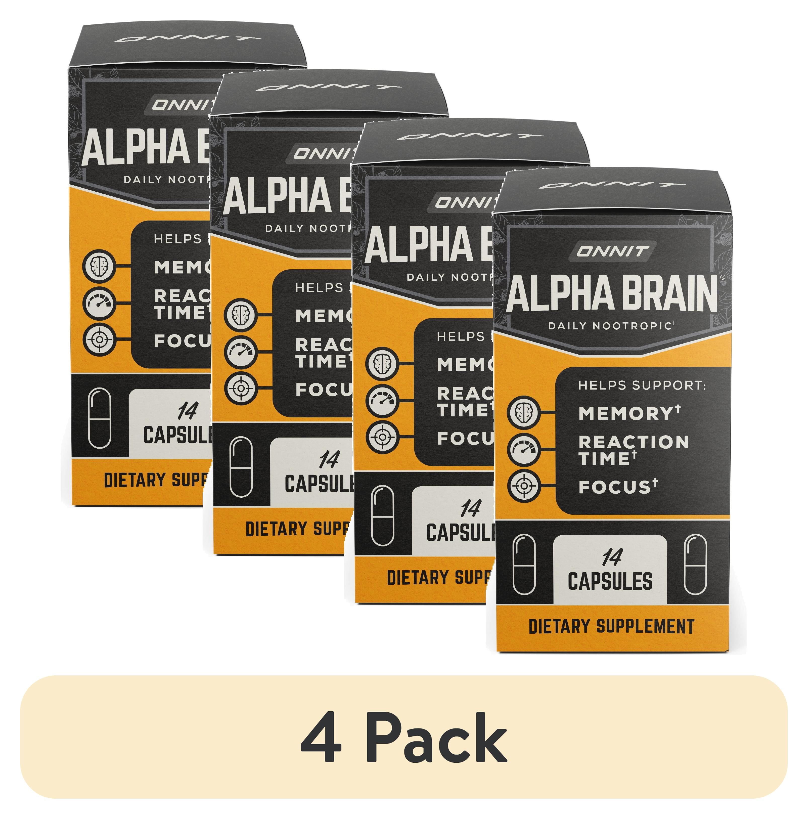 (4 pack) ONNIT Alpha BRAIN Premium Nootropic Brain Health Supplement ...
