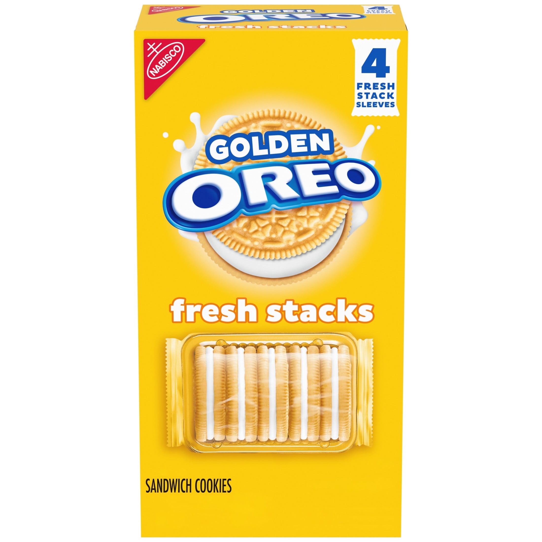 (4 pack)OREO Fresh Stacks Golden Sandwich Cookies, Travel Snacks, 8.05 ...