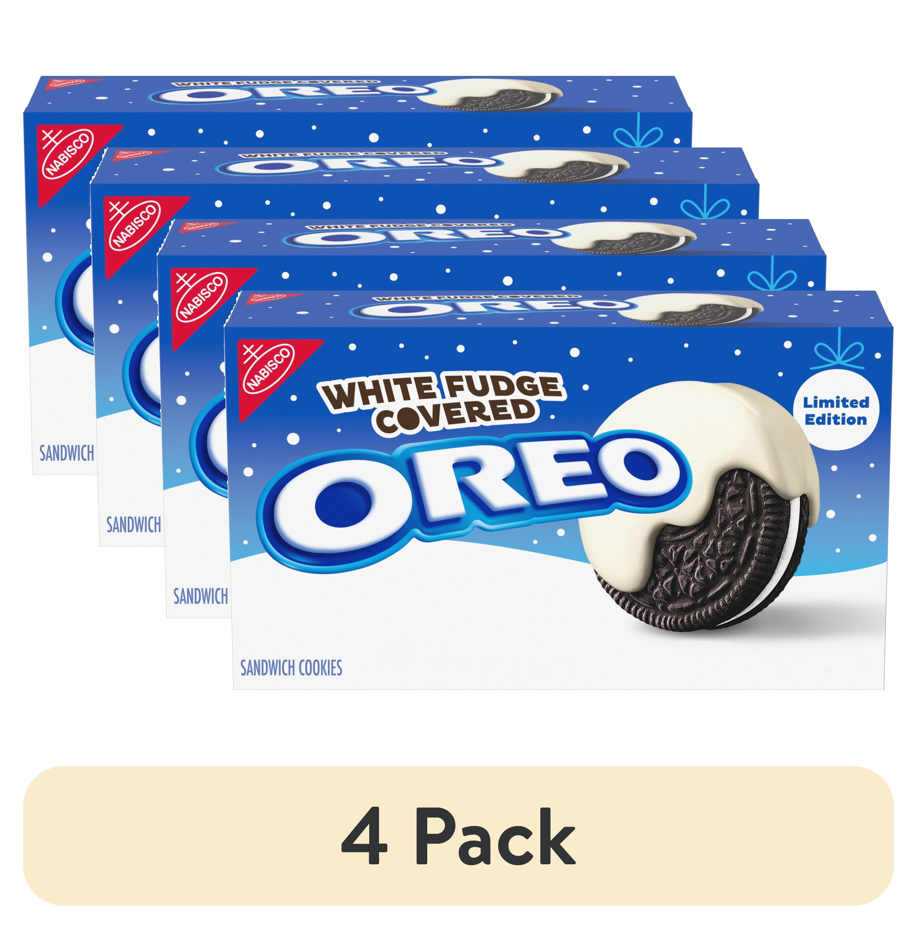 (4 pack) OREO White Fudge Covered Chocolate Sandwich Cookies, Holiday ...