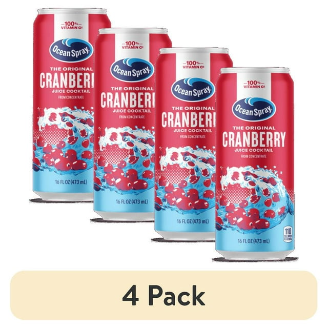 (4 pack) Ocean Spray® Cran Juice Cocktail 16oz Can - Walmart.com