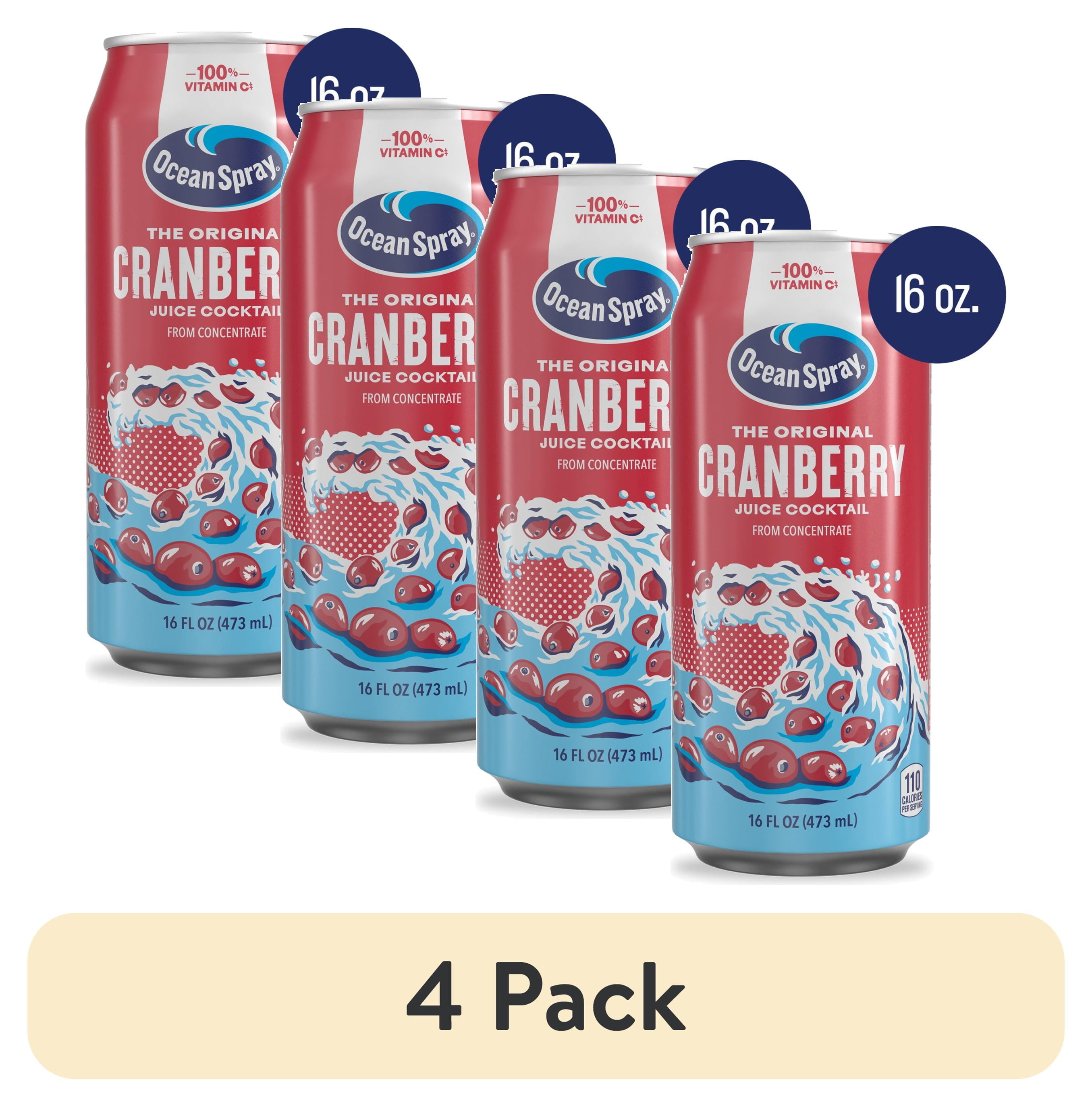 (4 pack) Ocean Spray® Cran Juice Cocktail 16oz Can - Walmart.com