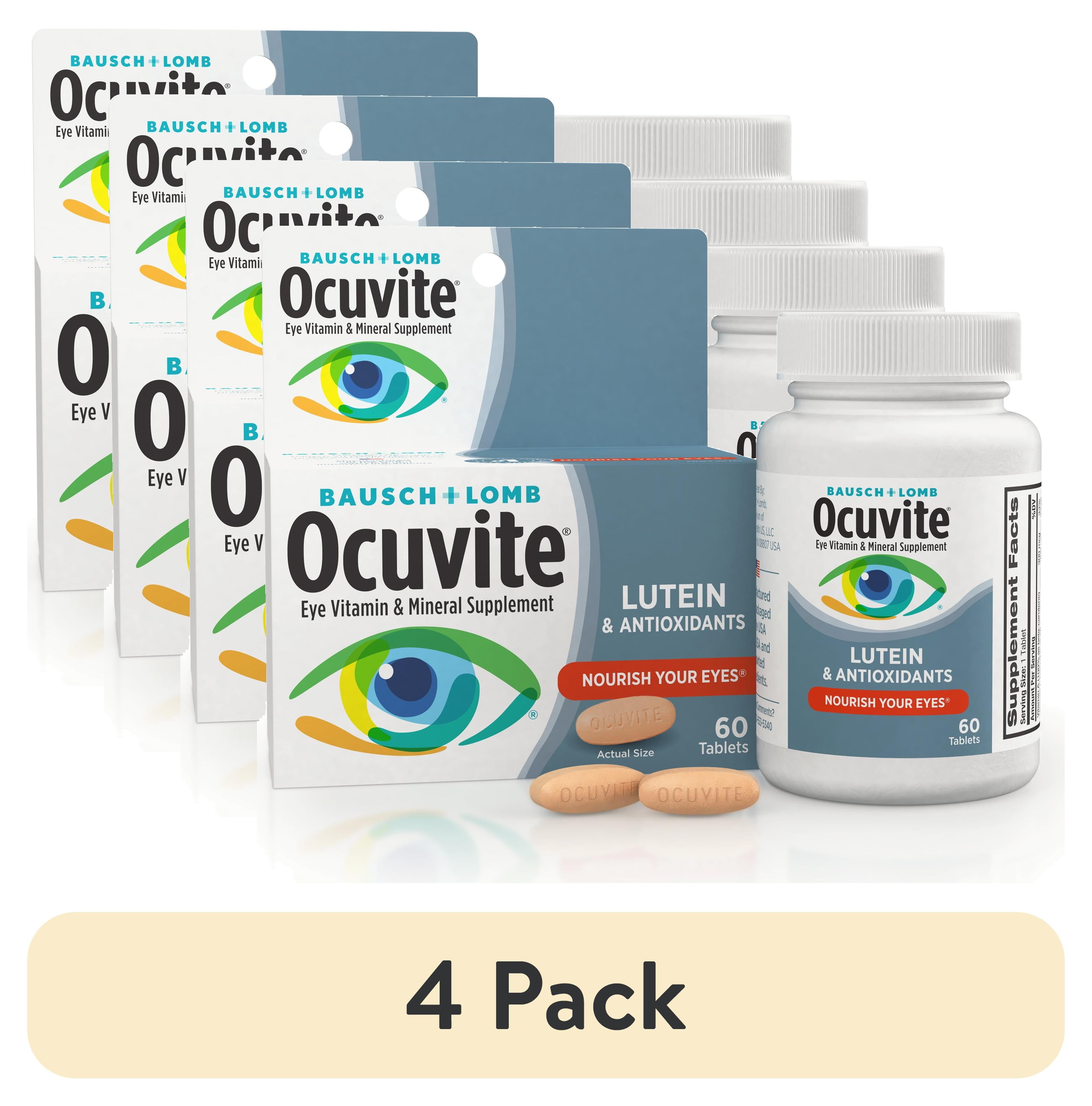 (4 pack) Ocuvite Eye Vitamin & Mineral Supplement, Contains Zinc ...