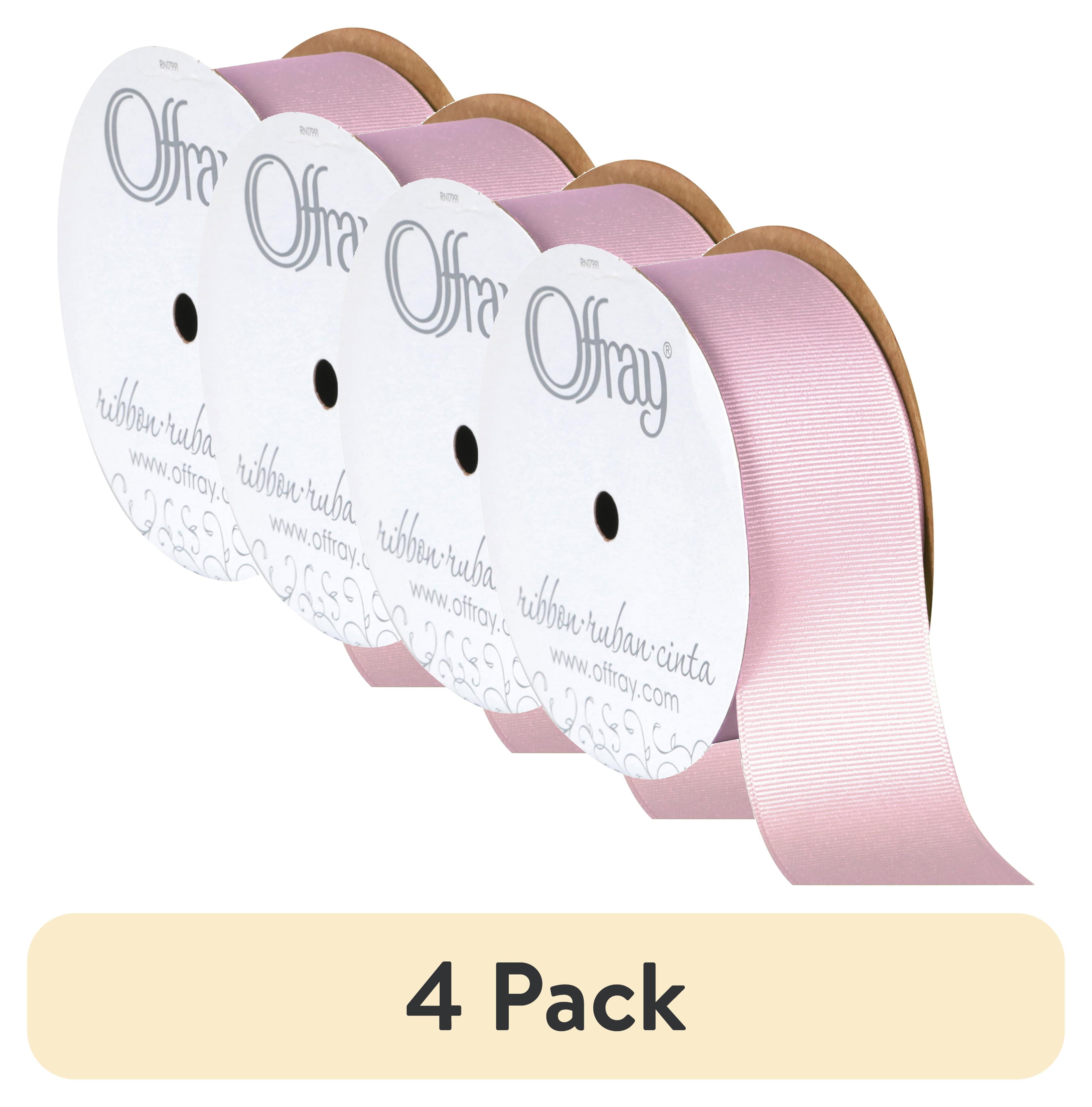 (4 pack) Offray Ribbon, Carnation Pink 1 1/2 inch Grosgrain Polyester ...