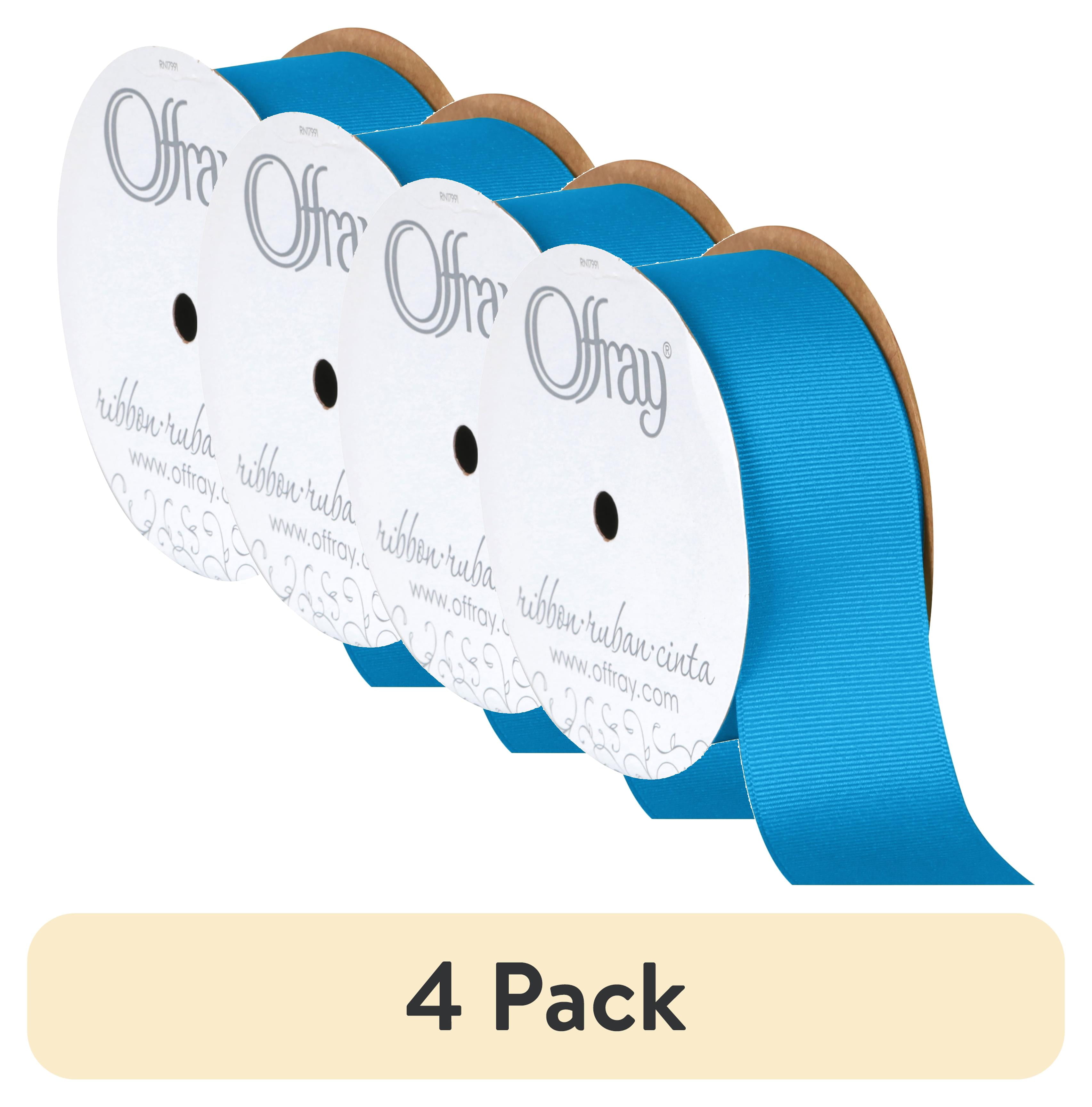 (4 pack) Offray Ribbon, Lagoon Blue 1 1/2 inch Grosgrain Polyester ...