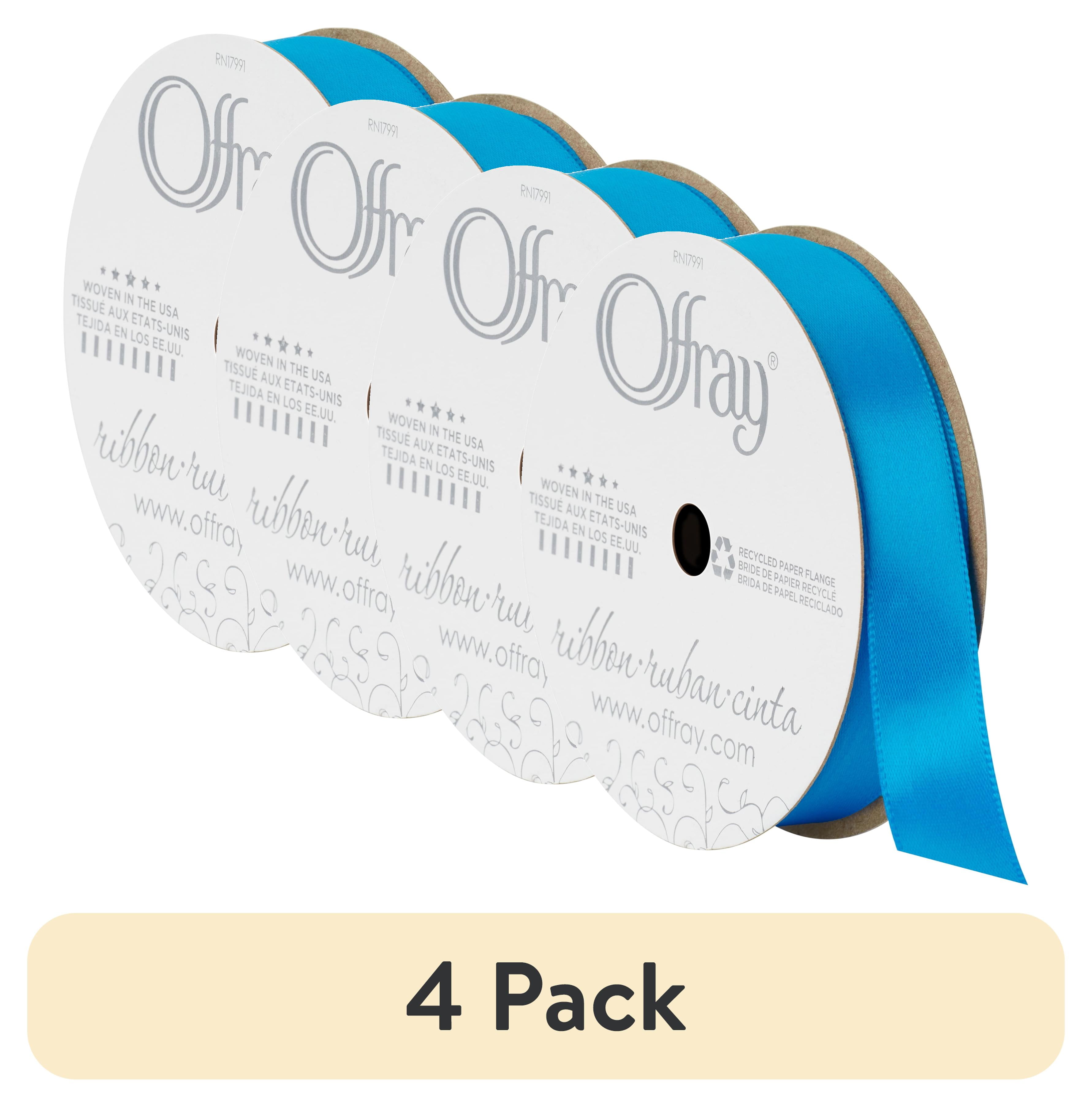 (4 pack) Offray Ribbon, Lagoon Blue 5/8 inch Single Face Satin ...