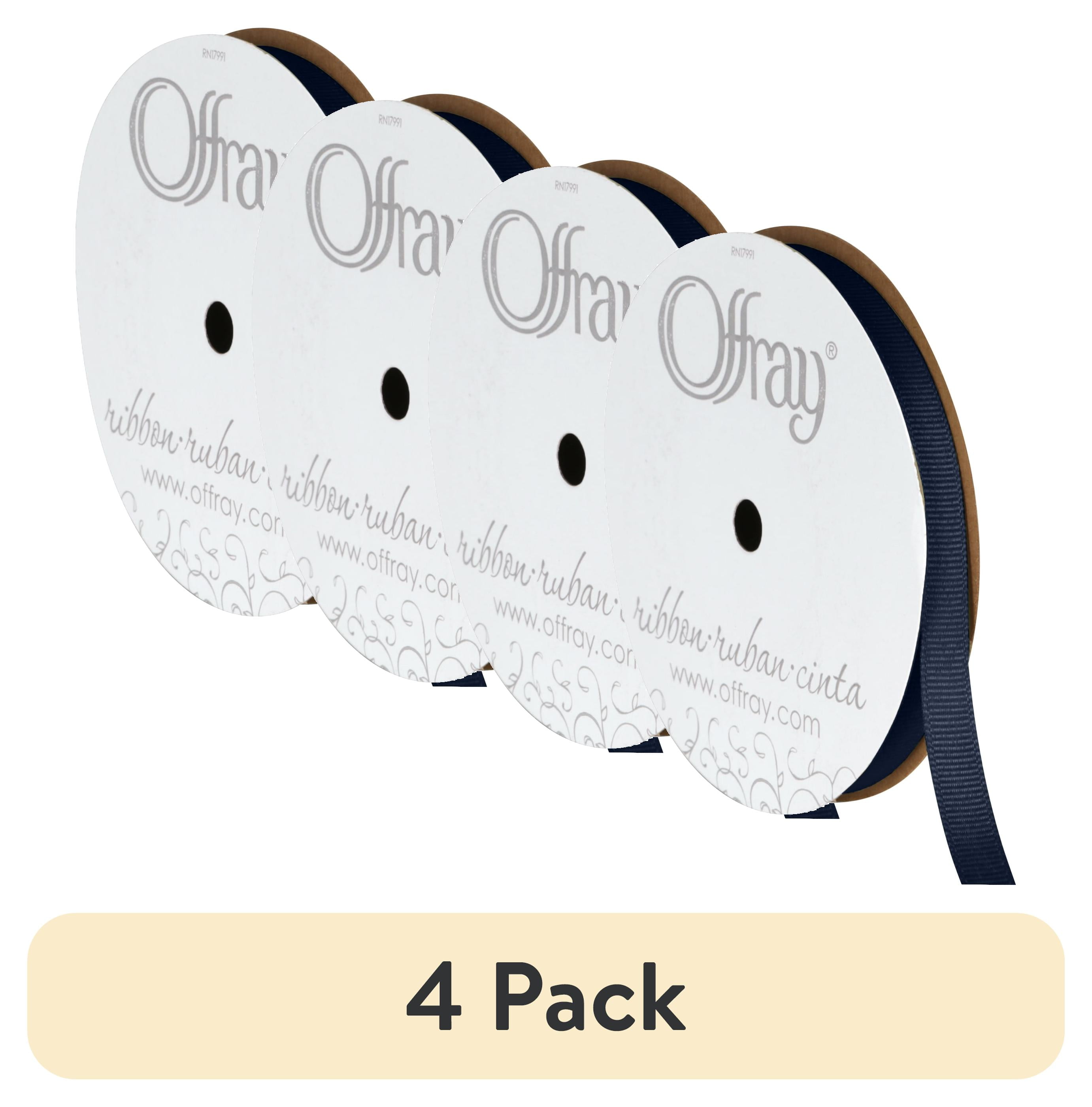 (1 pack) Offray Ribbon, Navy 3/8 inch Grosgrain Polyester Ribbon, 18 ...