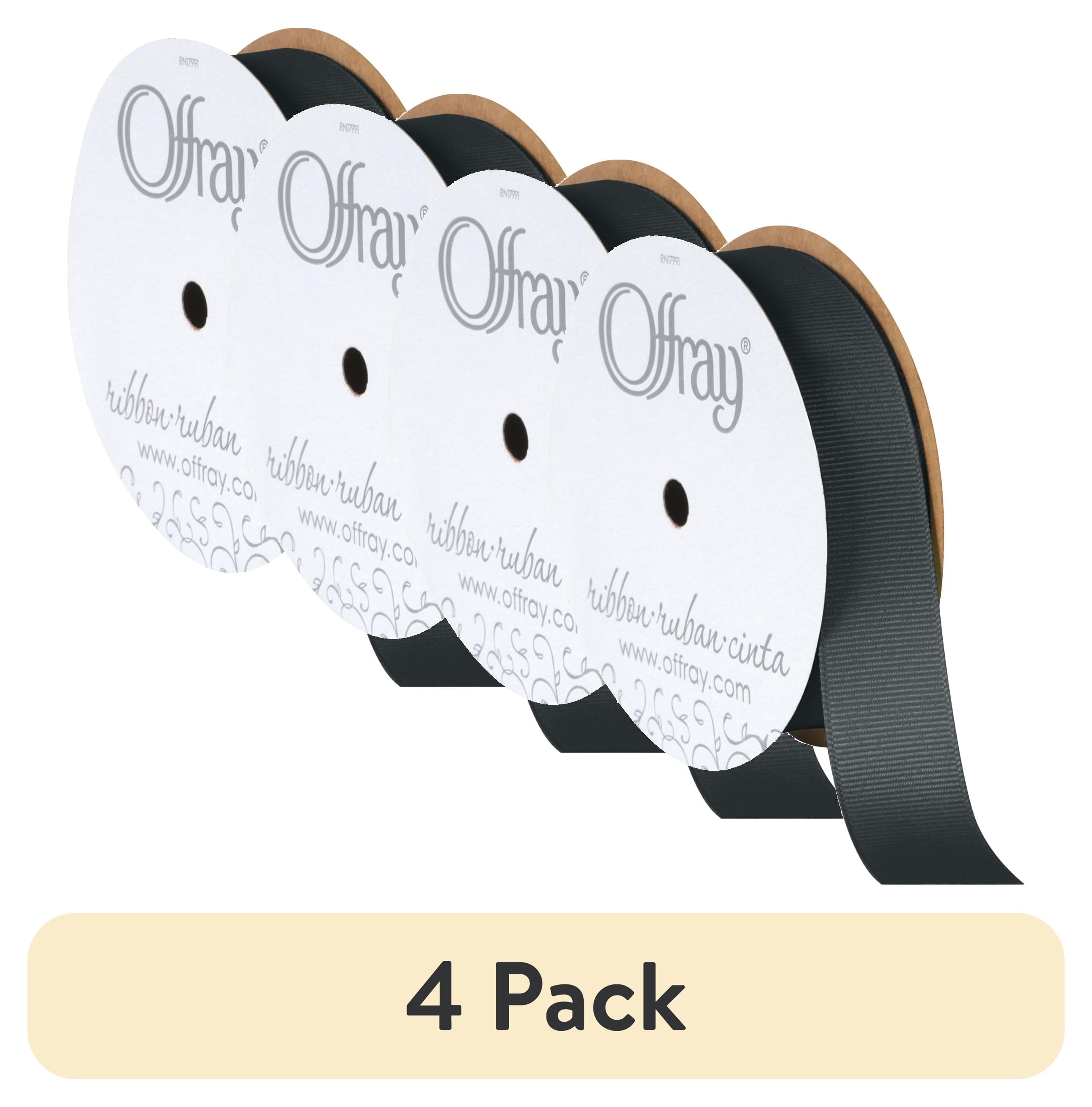 (4 pack) Offray Ribbon, Pewter Grey 7/8 inch Grosgrain Polyester Ribbon ...