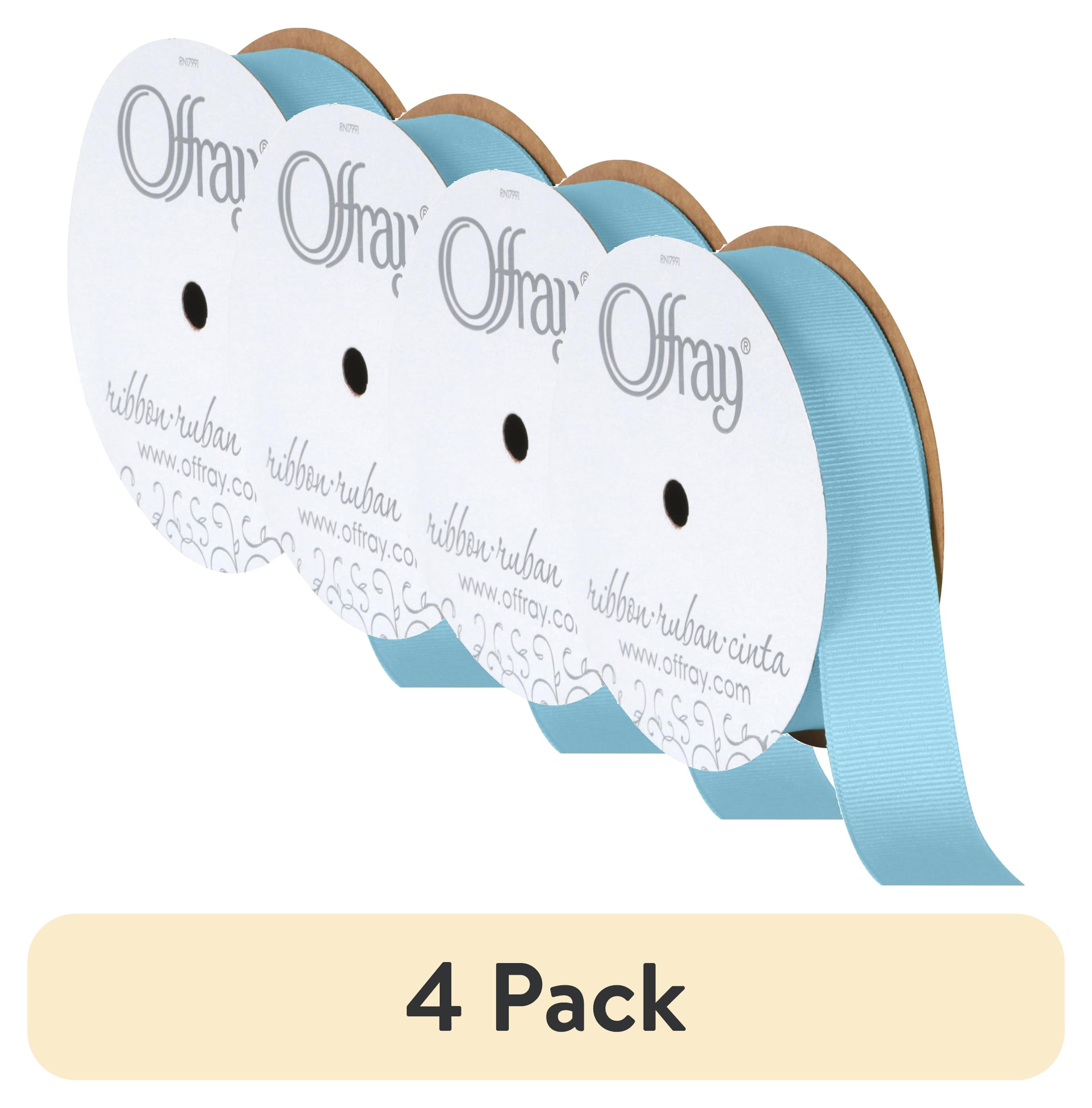 (4 pack) Offray Ribbon, Powder Blue 7/8 inch Grosgrain Polyester Ribbon ...