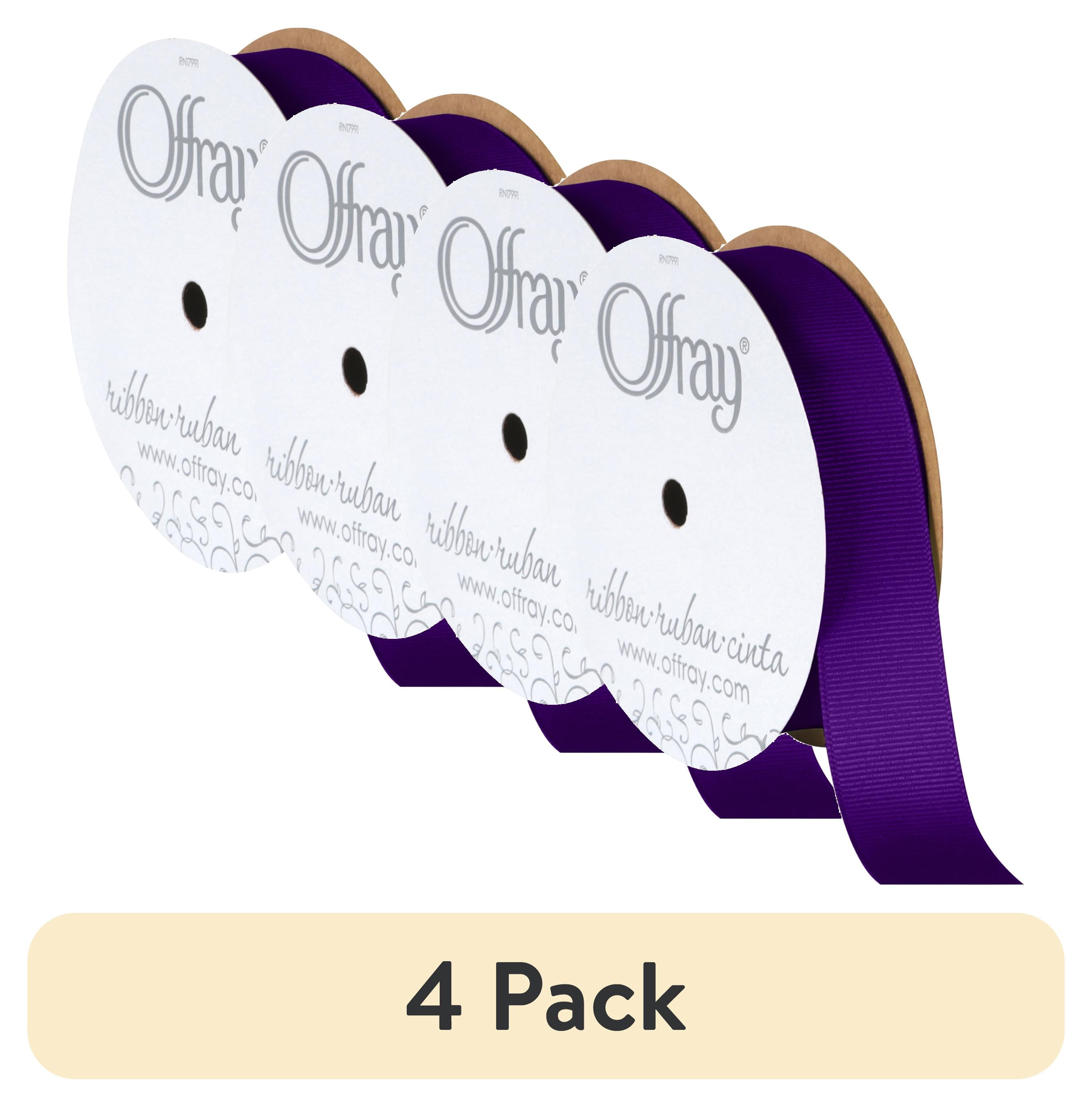 (4 pack) Offray Ribbon, Regal Purple 7/8 inch Grosgrain Polyester ...